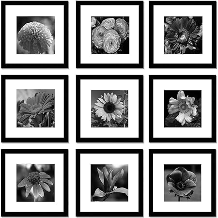 Amazon.com - pojah 12x12 White Picture Frame Set of 9,Square Photo ...