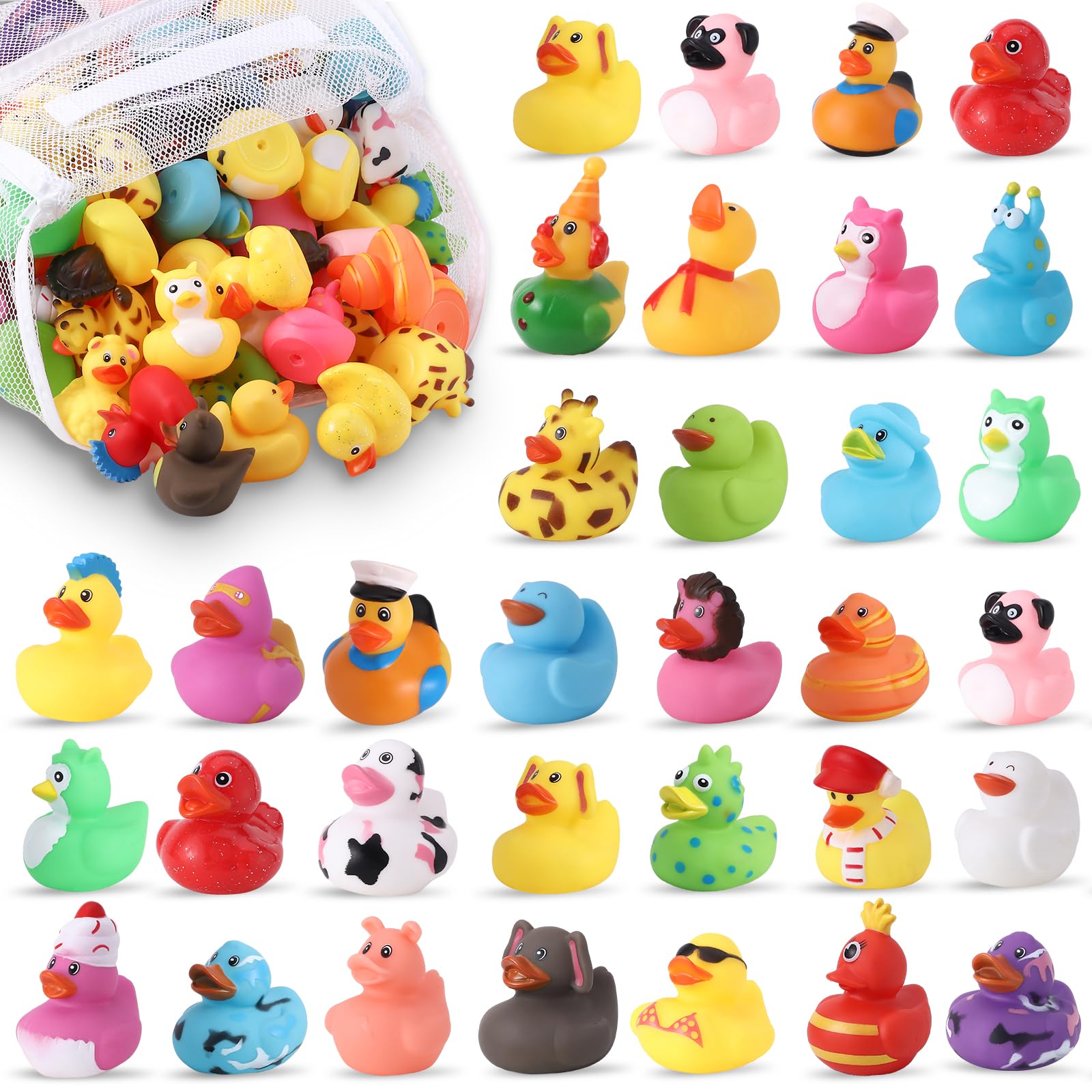 Amazon.com: 60 Pcs Cruise Rubber Ducks Assorted Rubber Duckies with ...