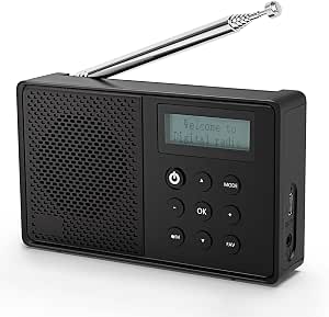 DAB Radio Portable, WOVTE DAB+ Digital Radio Rechargeable FM Radio ...
