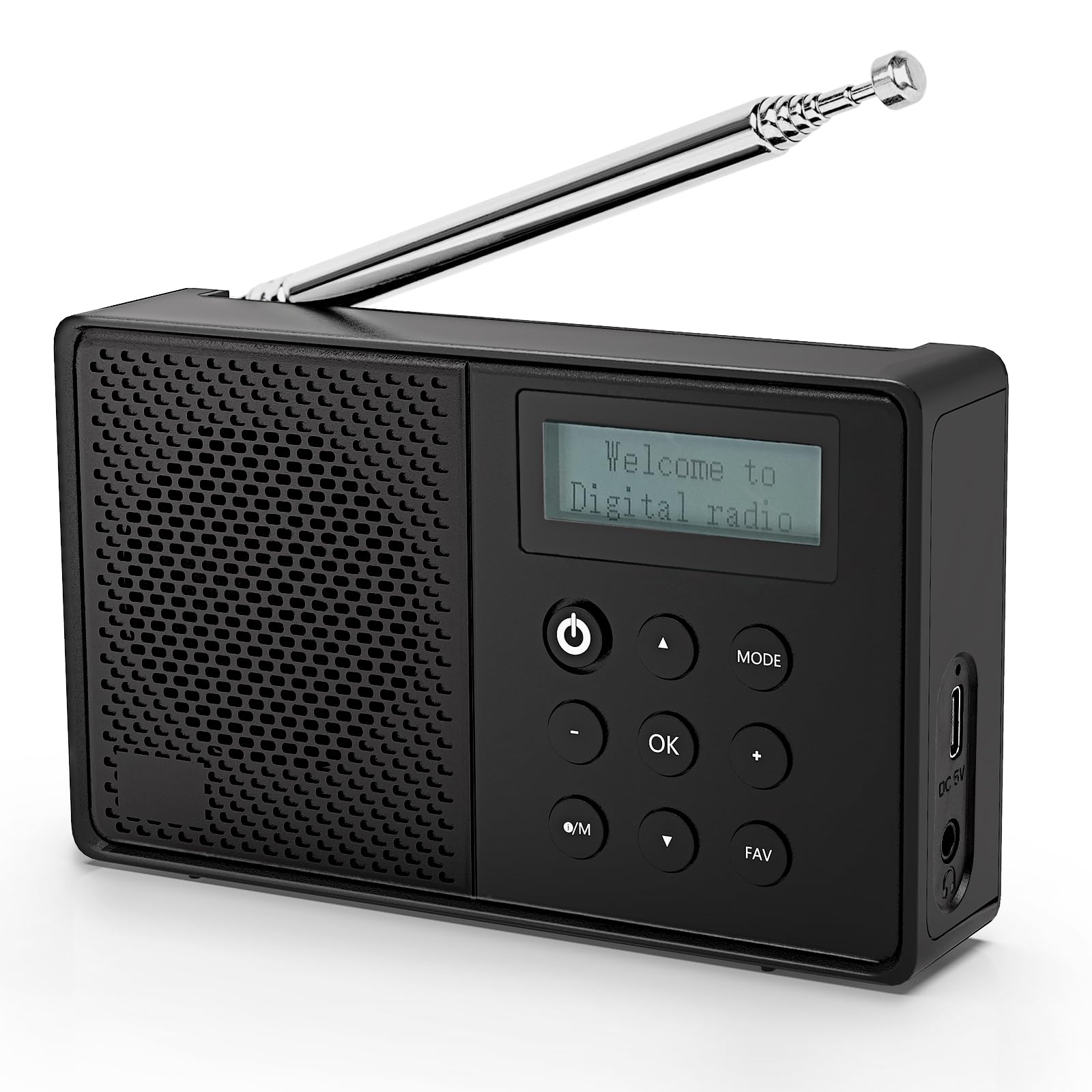 DAB Radio Portable, WOVTE DAB+ Digital Radio Rechargeable FM Radio ...