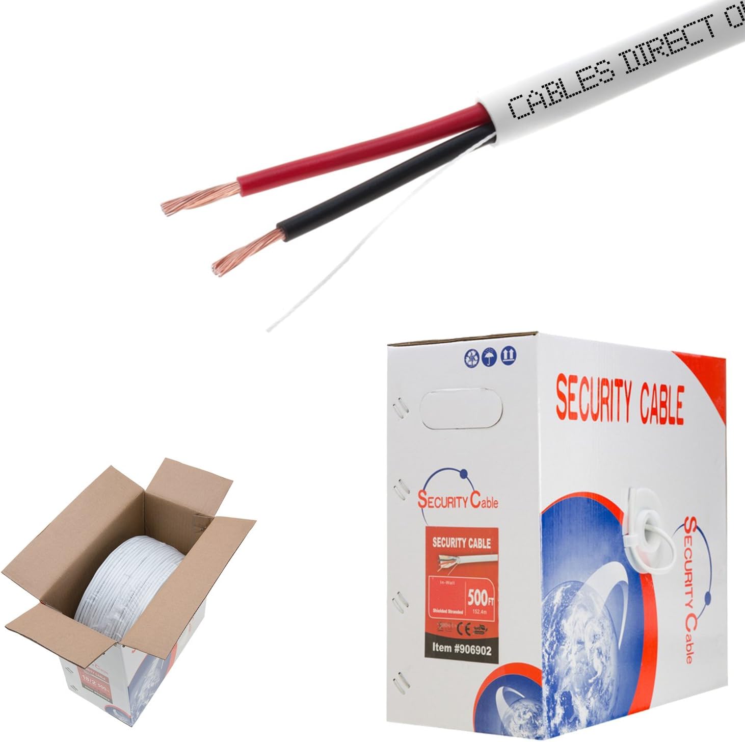 Cables Direct Online 500ft Stranded 18/2 Alarm CCA Cable for Low ...