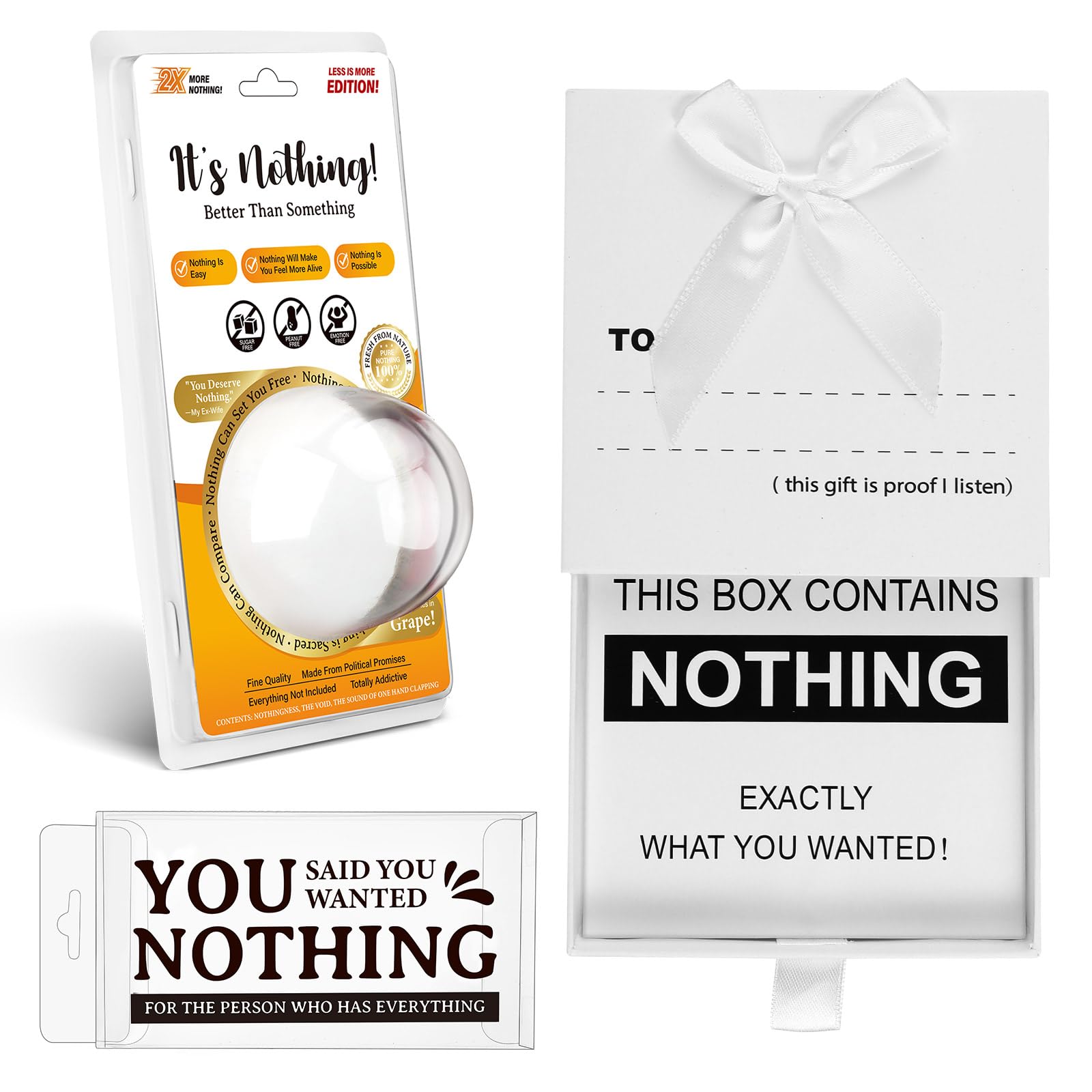 Amazon.com: Watersay 3 Pcs Christmas Prank Gift Box Set Nothing Gift ...