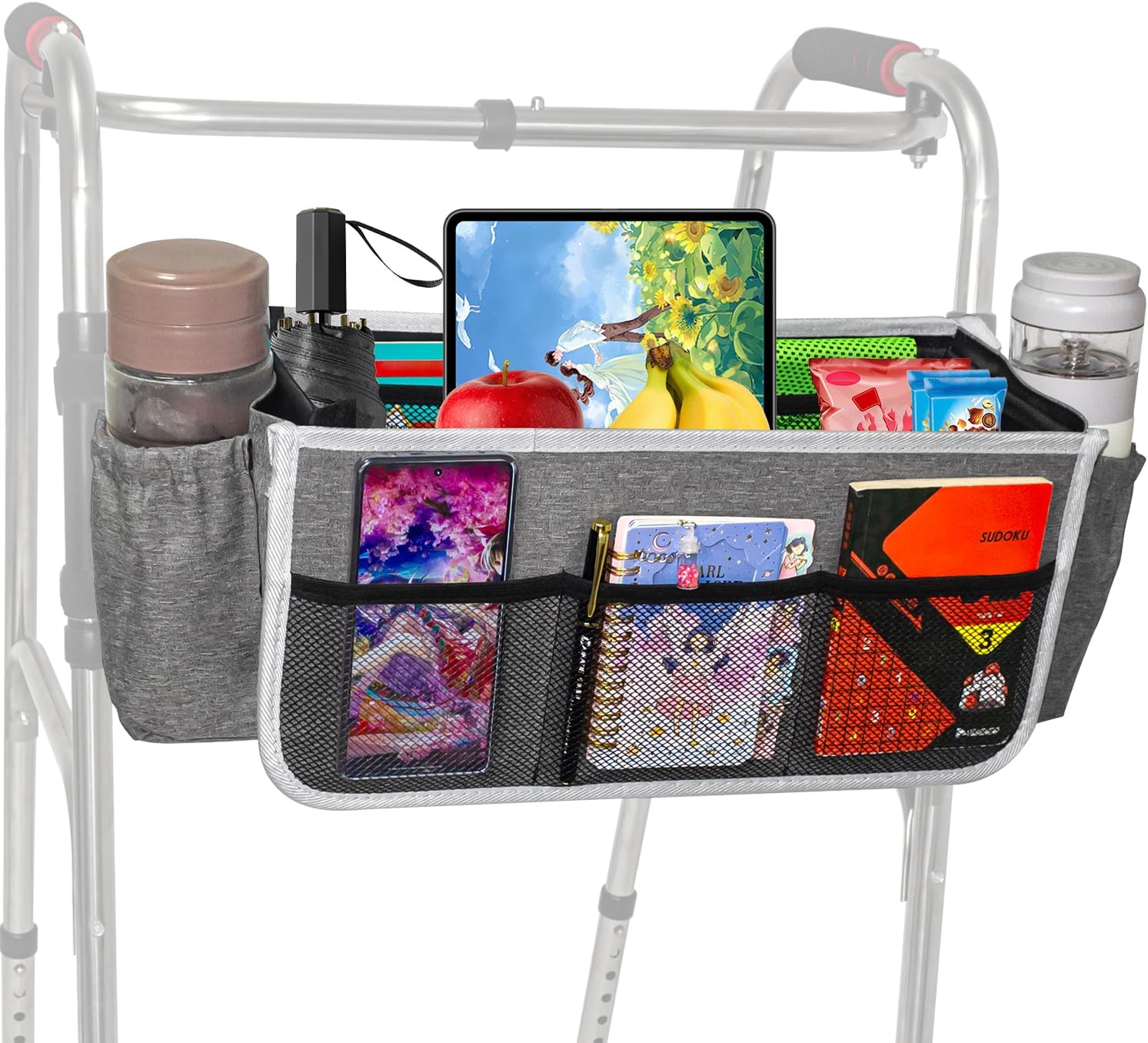 Amazon.com : Upgrade Walker Basket Walker Bag Water Cup Holder,Foldable ...