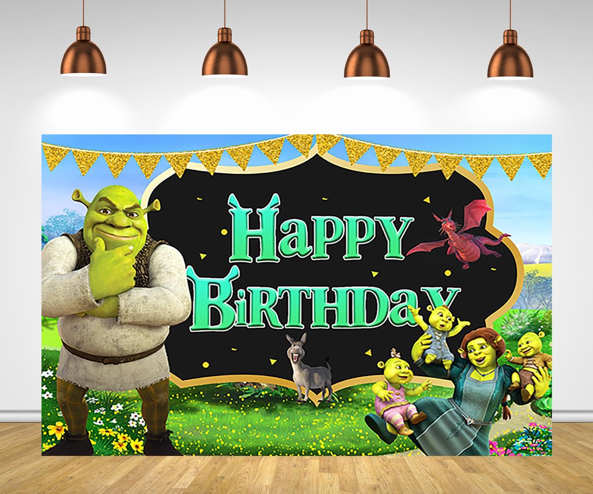Buy 5x3ft Green Happy Birthday Backdrop for Birthday Party Supplies ...