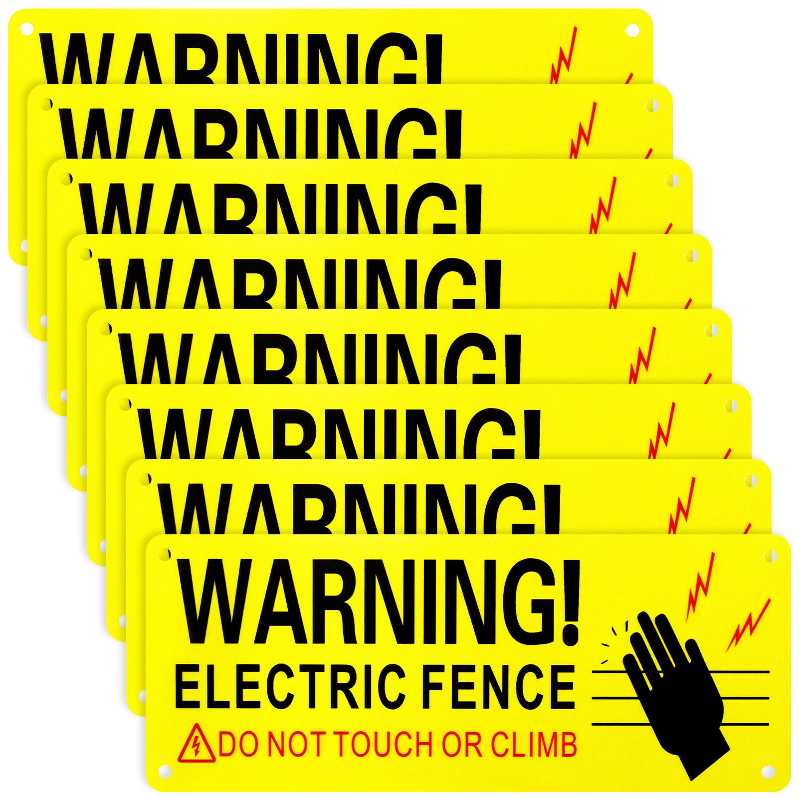 Blulu Metal Electric Fence Warning Signs 10 x 4 Inches Reflective ...