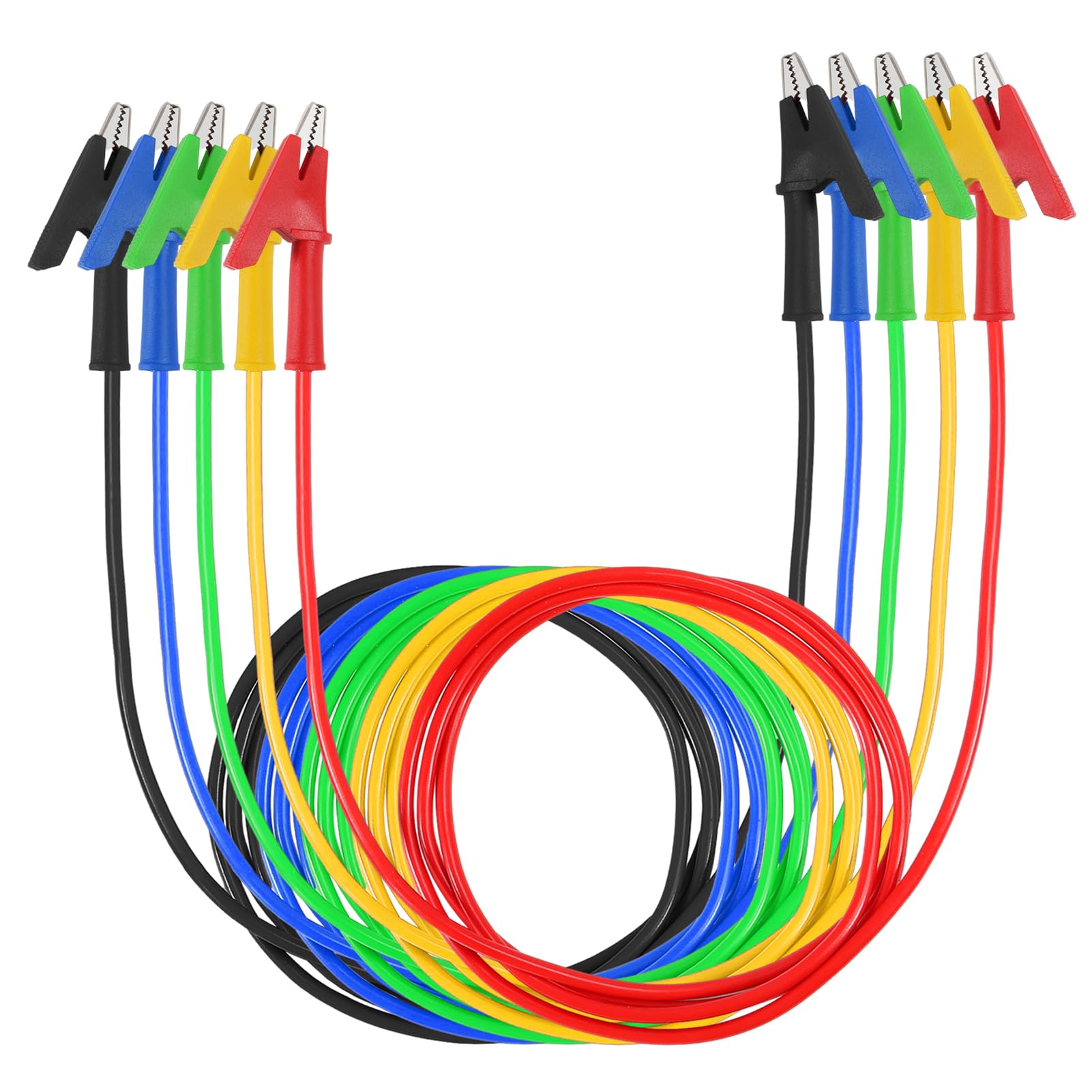 Snapklik.com : 5Pcs Alligator Clip To Alligator Clips Test Probe Dual ...