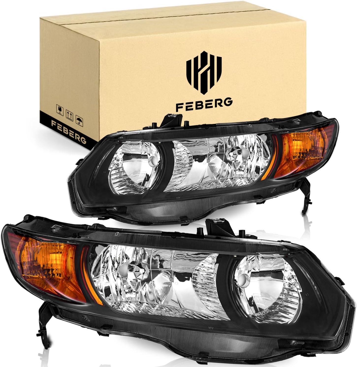 Amazon.com: FEBERG [OE Style Anti-Yellowing for 2006-2011 Honda Civic 2 ...