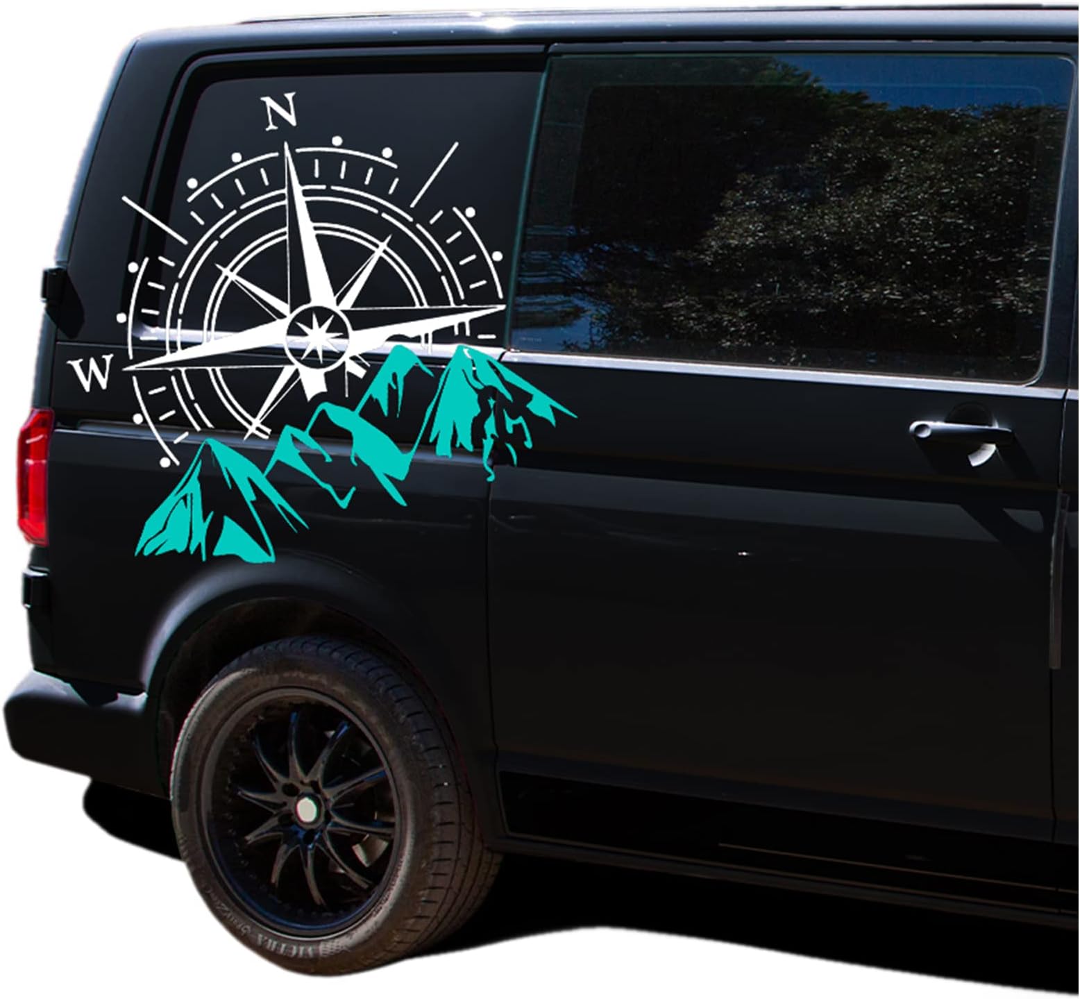 Autoaufkleber Kompass Sport Mountains 60x56cm Windrose Sticker Folie ...