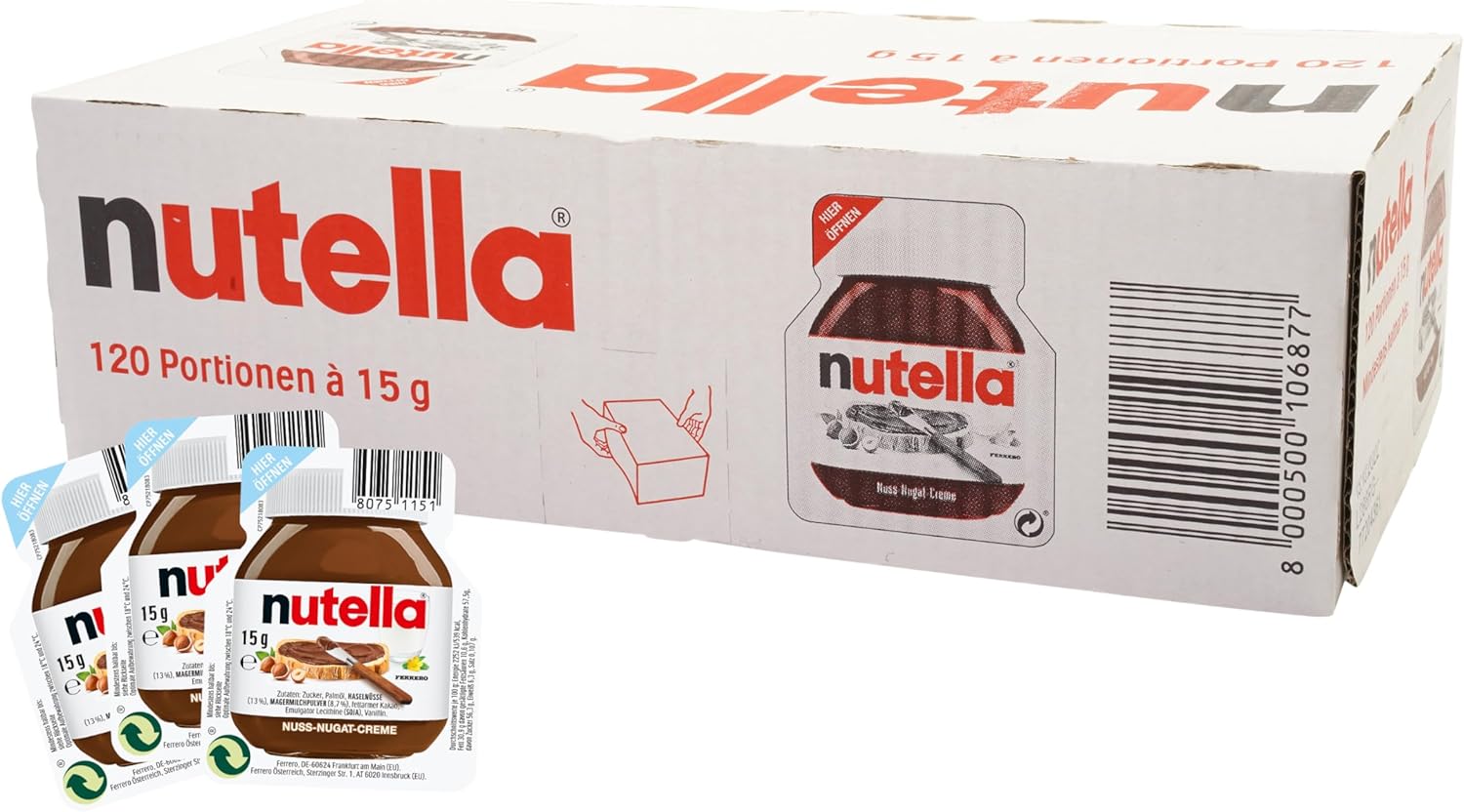 Nutella Chocolate Spread, 15gm - Pack of 120 : Buy Online at Best Price ...