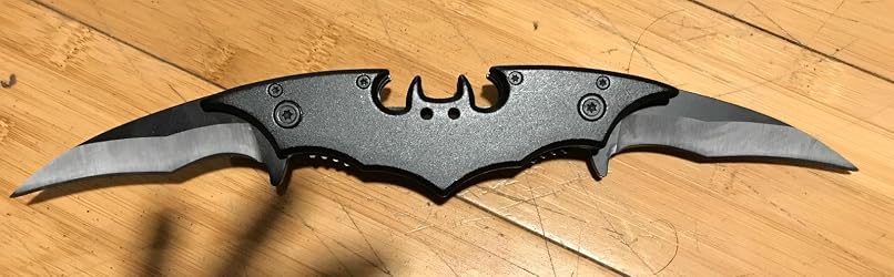 Amazon.com : BATMAN Bat Folding Dual Twin Double Blade Spring Assisted ...