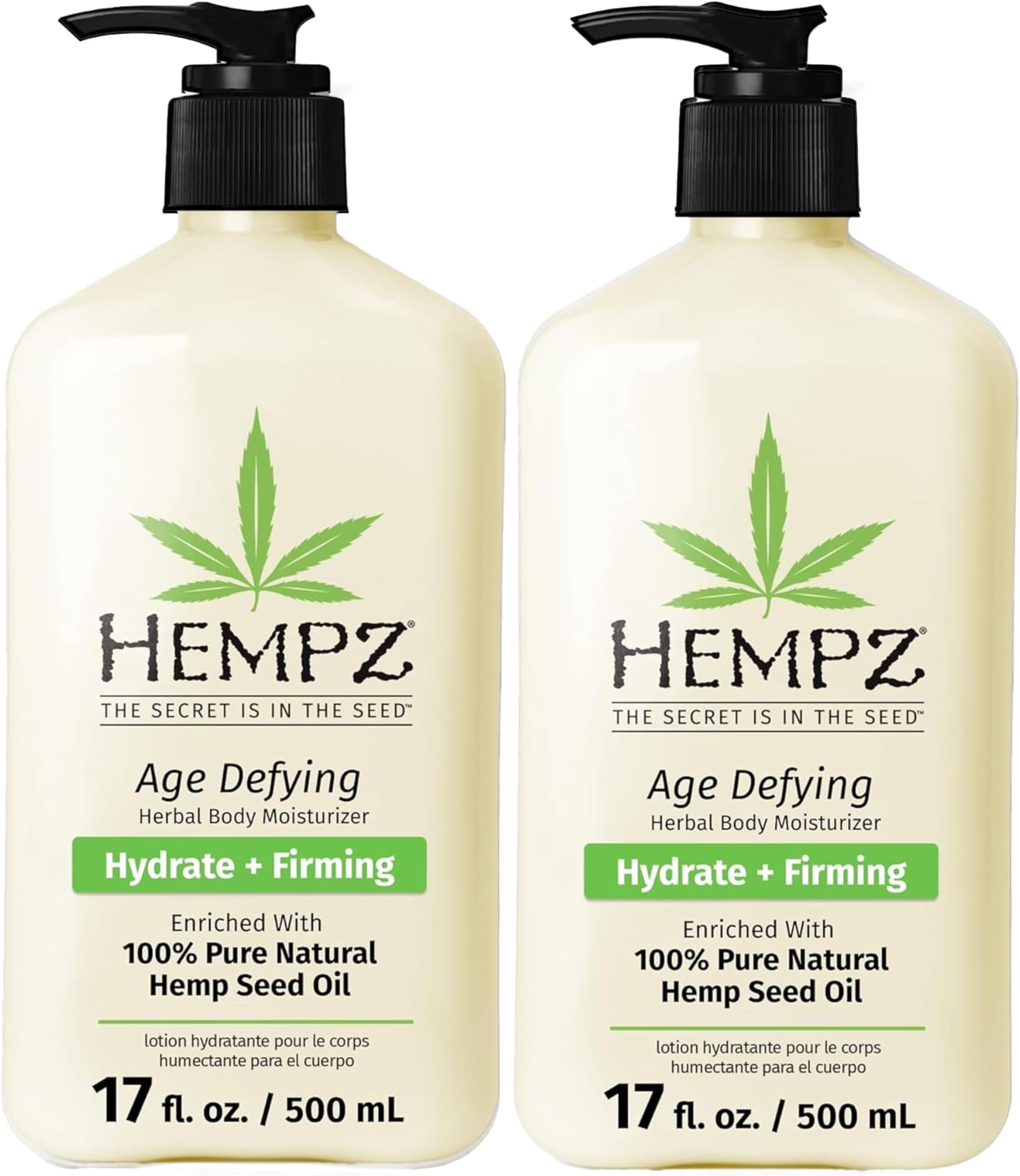 Amazon.com : Hempz Age Defying Body Moisturizer, 17 Fl Oz, 2 Pack ...