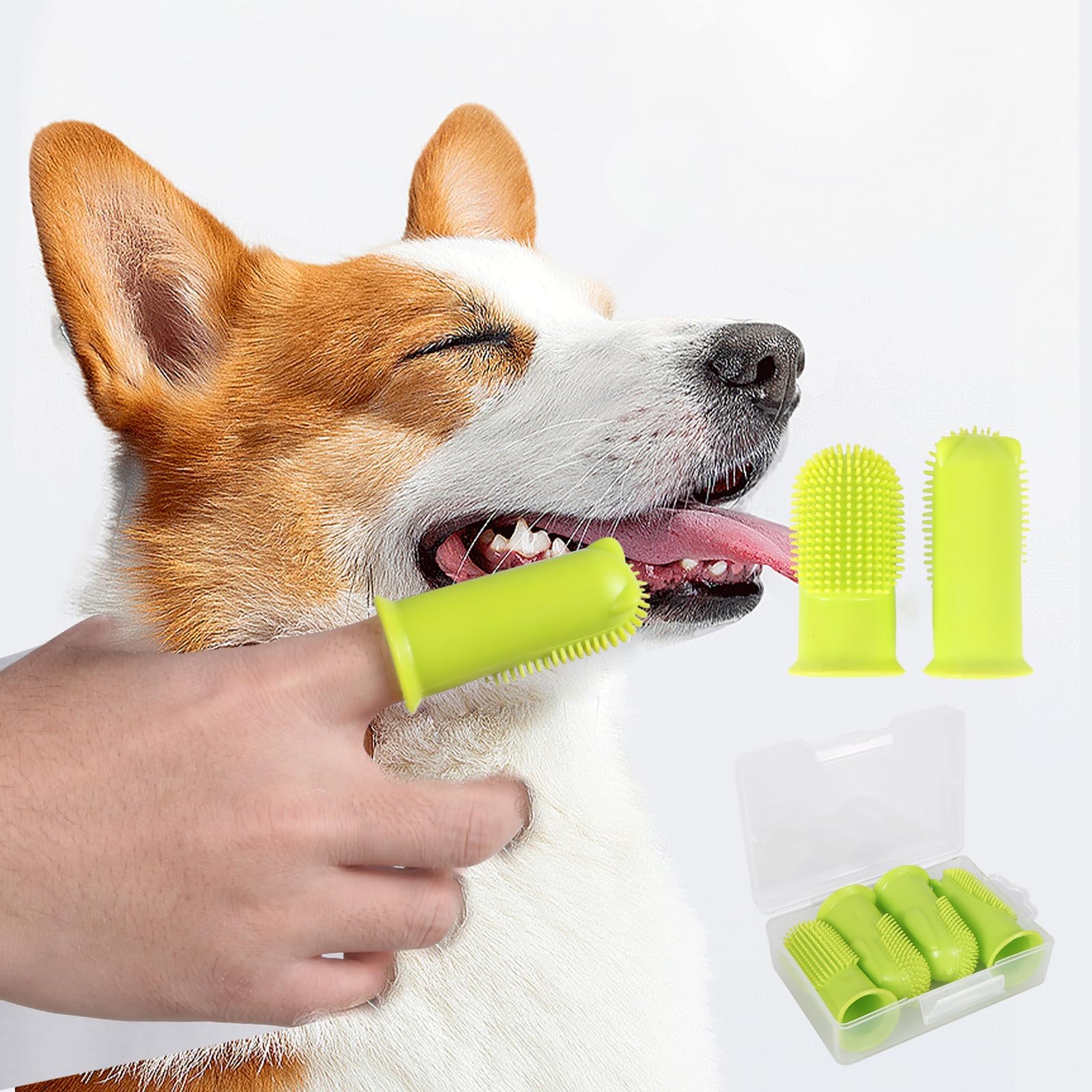 Amazon.com: MCHY 4Pack Dog Tooth Brushing Kit, Dog Toothbrush for Pets ...