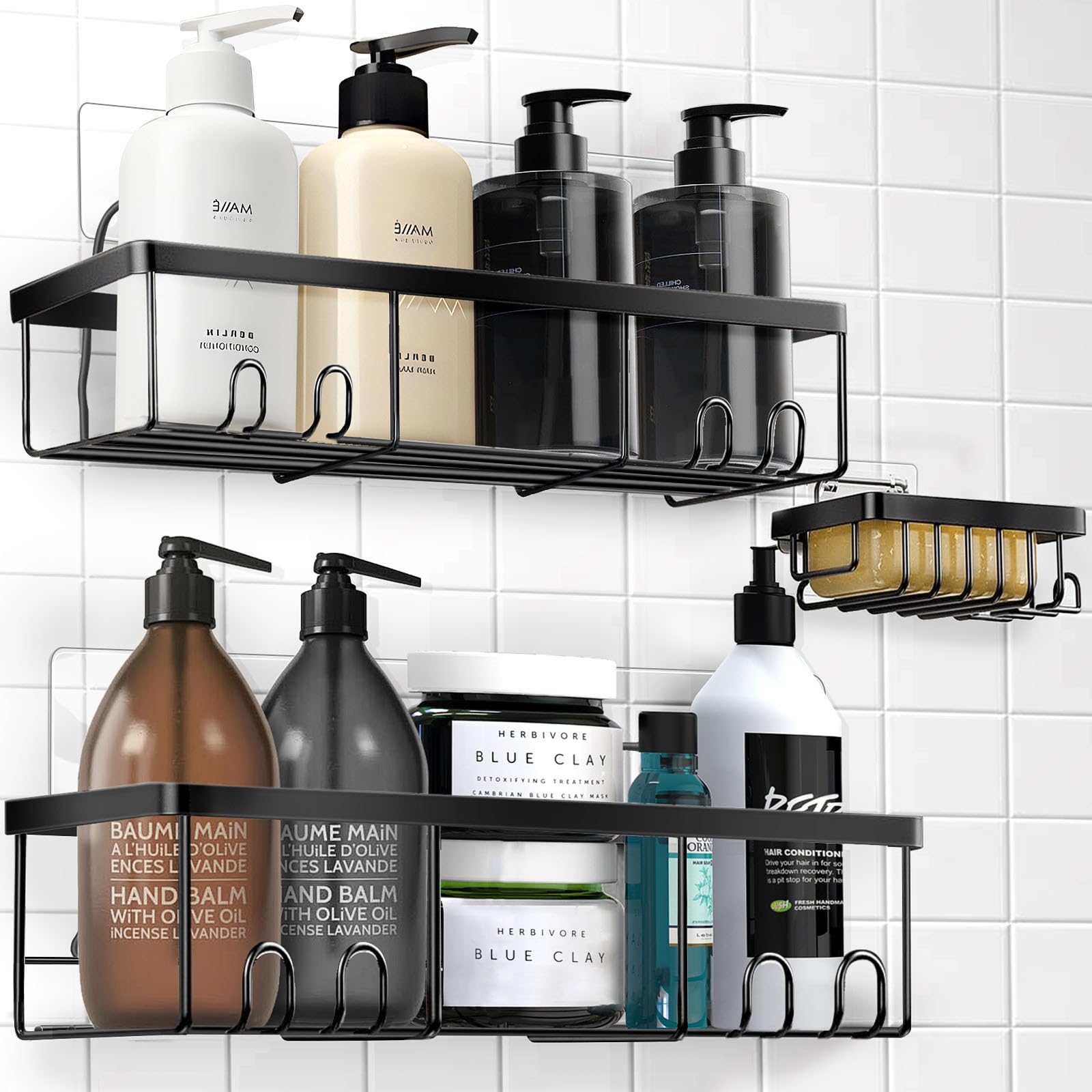 Shower Caddy 3-Pack Shower Shelves Adhesive Rustproof Shower Organizer ...