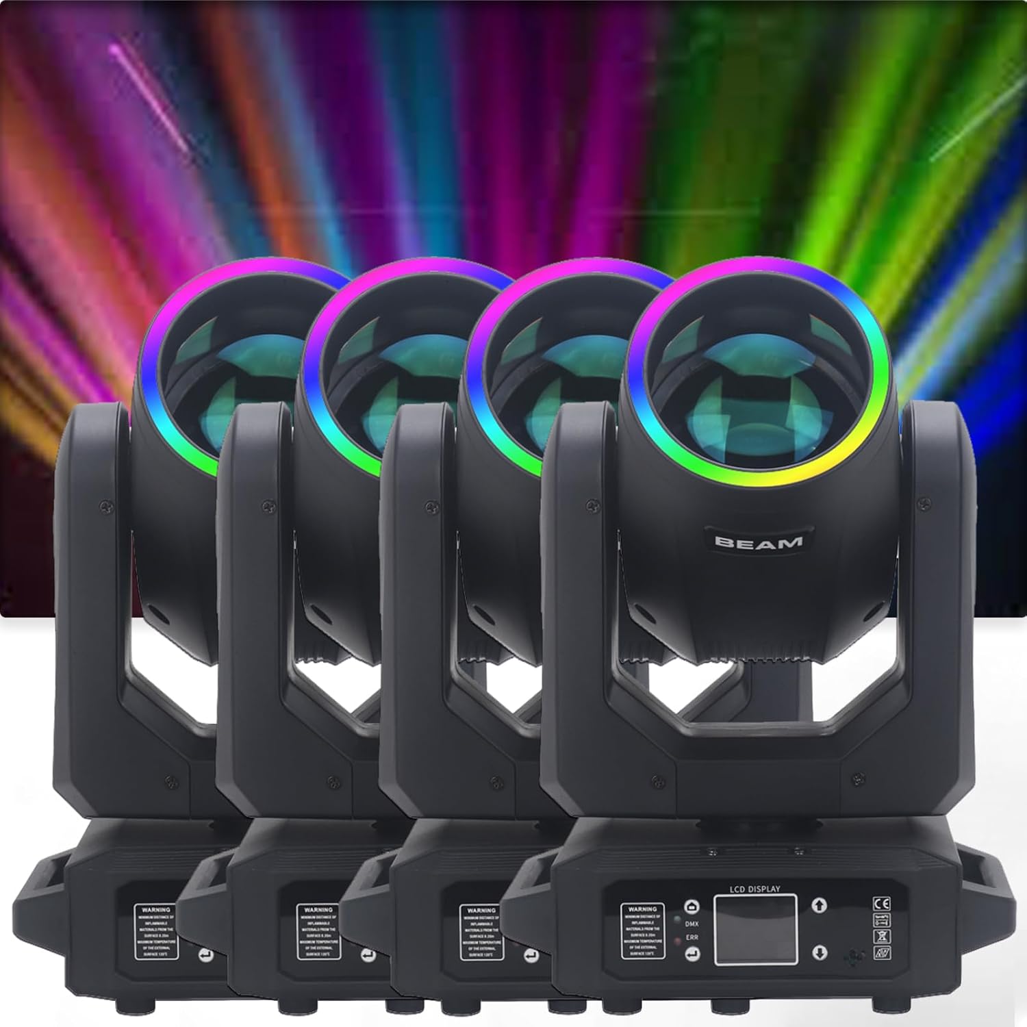 Amazon.com: YUERLT LED 200W Beam+Spotlight+6+12 Prisma giratorio+Efecto ...