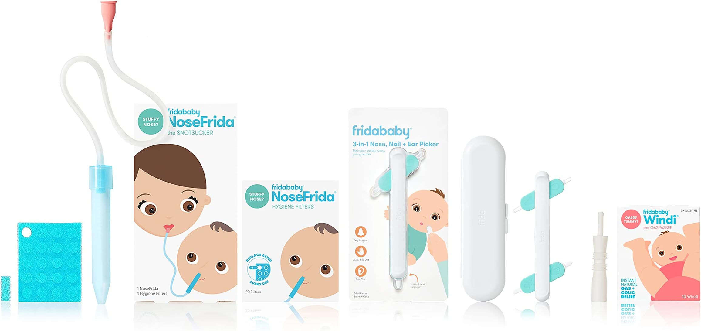 Amazon.com: FridaBaby The NoseFrida Filter Bundle, Windi GasPasser ...