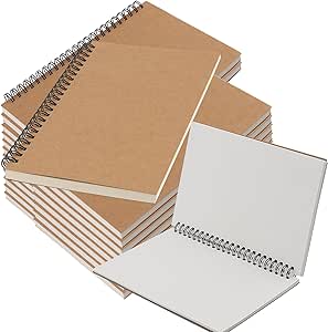 Amazon.com: KINJOEK 20 PCS A5 Sketchbooks Bulk, 120 Pages 60 Sheets Side Spiral Bound Sketch ...