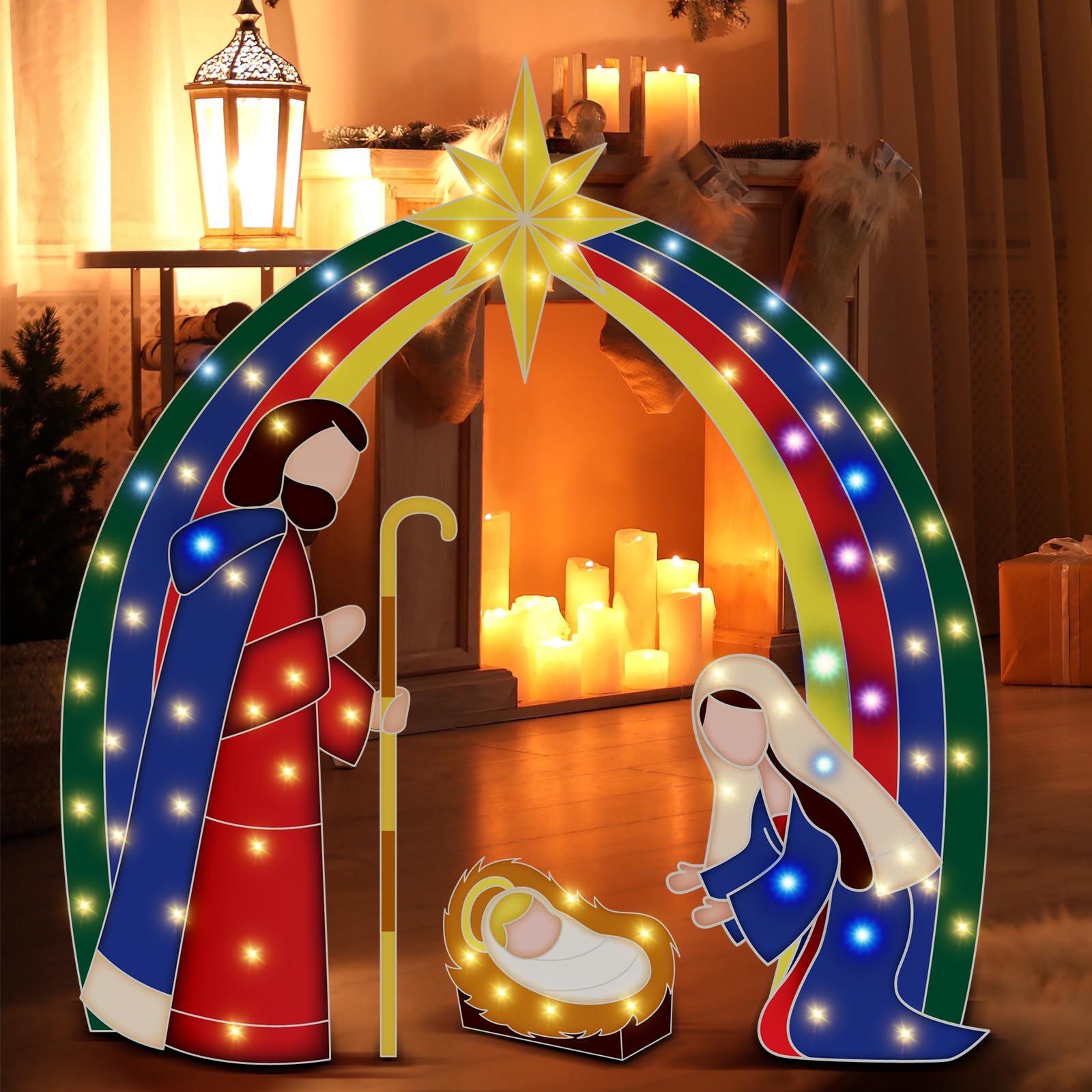 Outdoor Nativity Set With Peace Sign A Nativity Scene Of A Manger