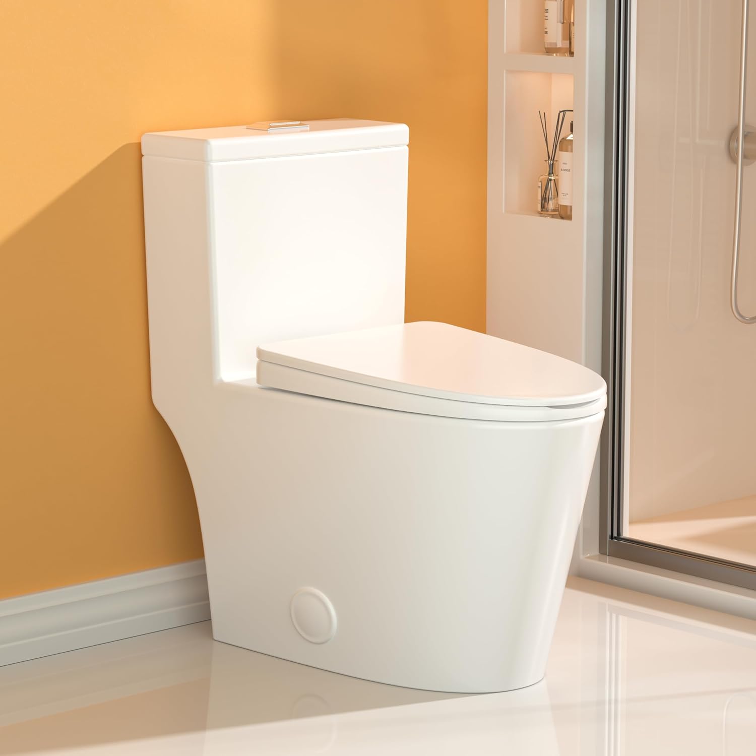 Casta Diva Elongated One Piece Toilet with 17" ADA Comfort Height Seat ...