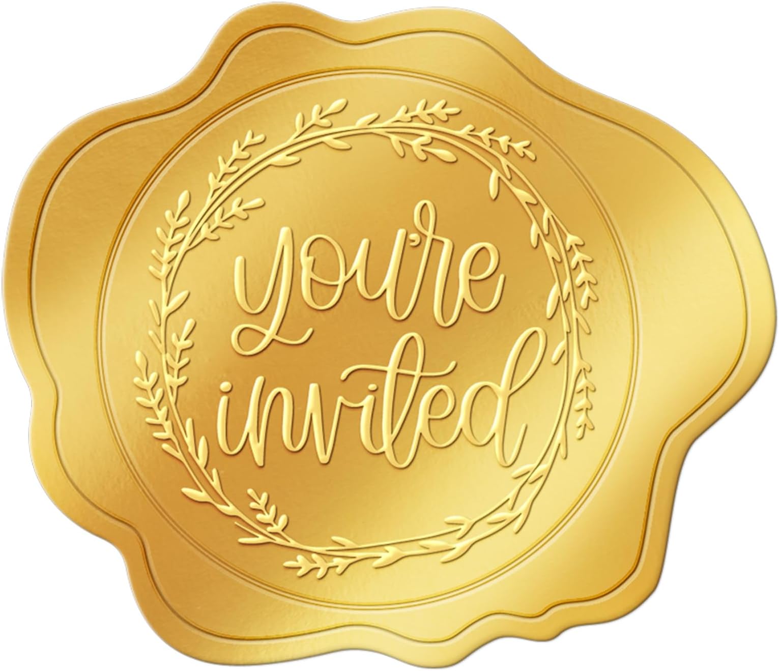 Amazon.com: 200PCS You're Invited Round Embossed Foil Seals Stickers ...