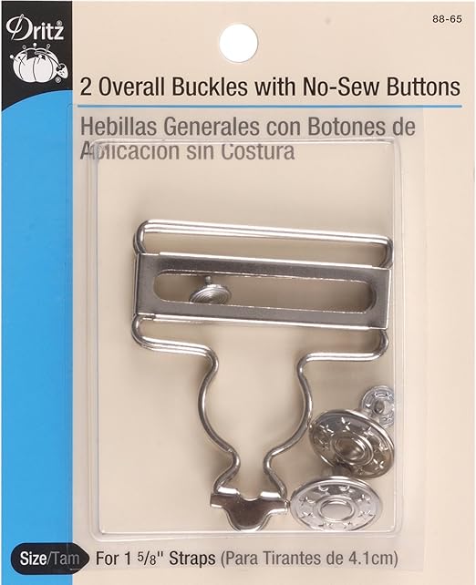 Amazon.com: Dritz 88-65 Overall Buckles with No-Sew Buttons for 1-5/8 ...