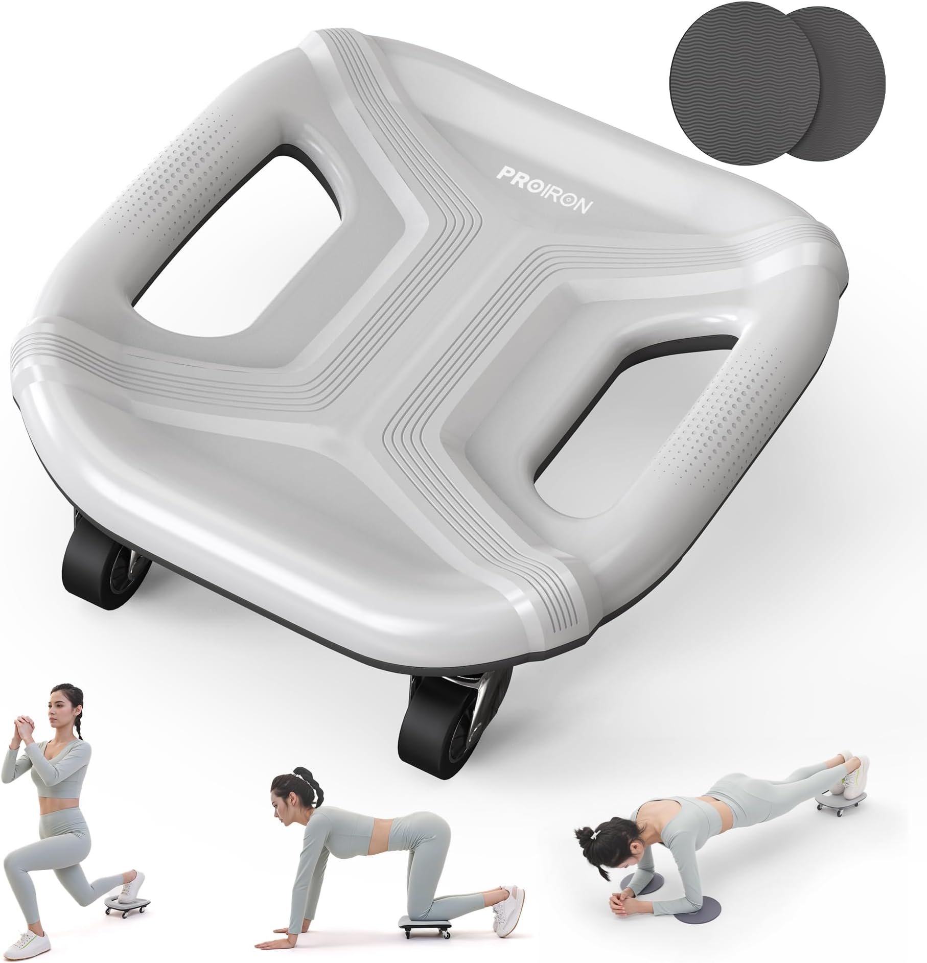 PROIRON Ab Roller Abdominal Slider Four-Wheel Ab Wheel Gliding Discs ...