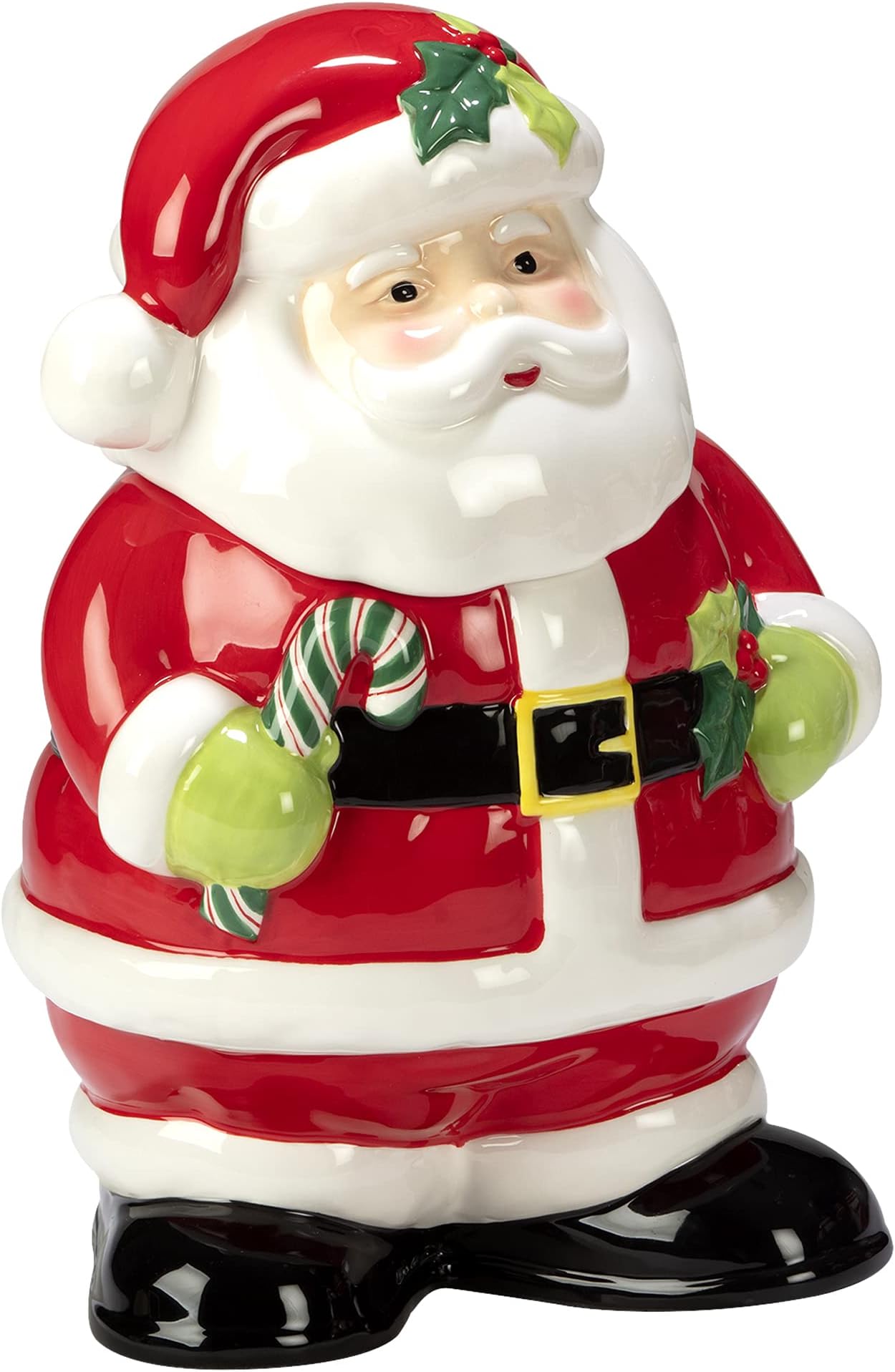 Amazon.com: Cosmos Evergreen Holiday Santa Cookie Jar: Home & Kitchen