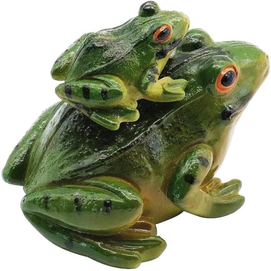 Moruska Garden Ornaments Frog Statue Set of 2, Resin Realistic Frog ...
