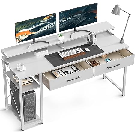Amazon.com: ODK Computer Desk with Drawers and Storage Shelves, 63 inch ...