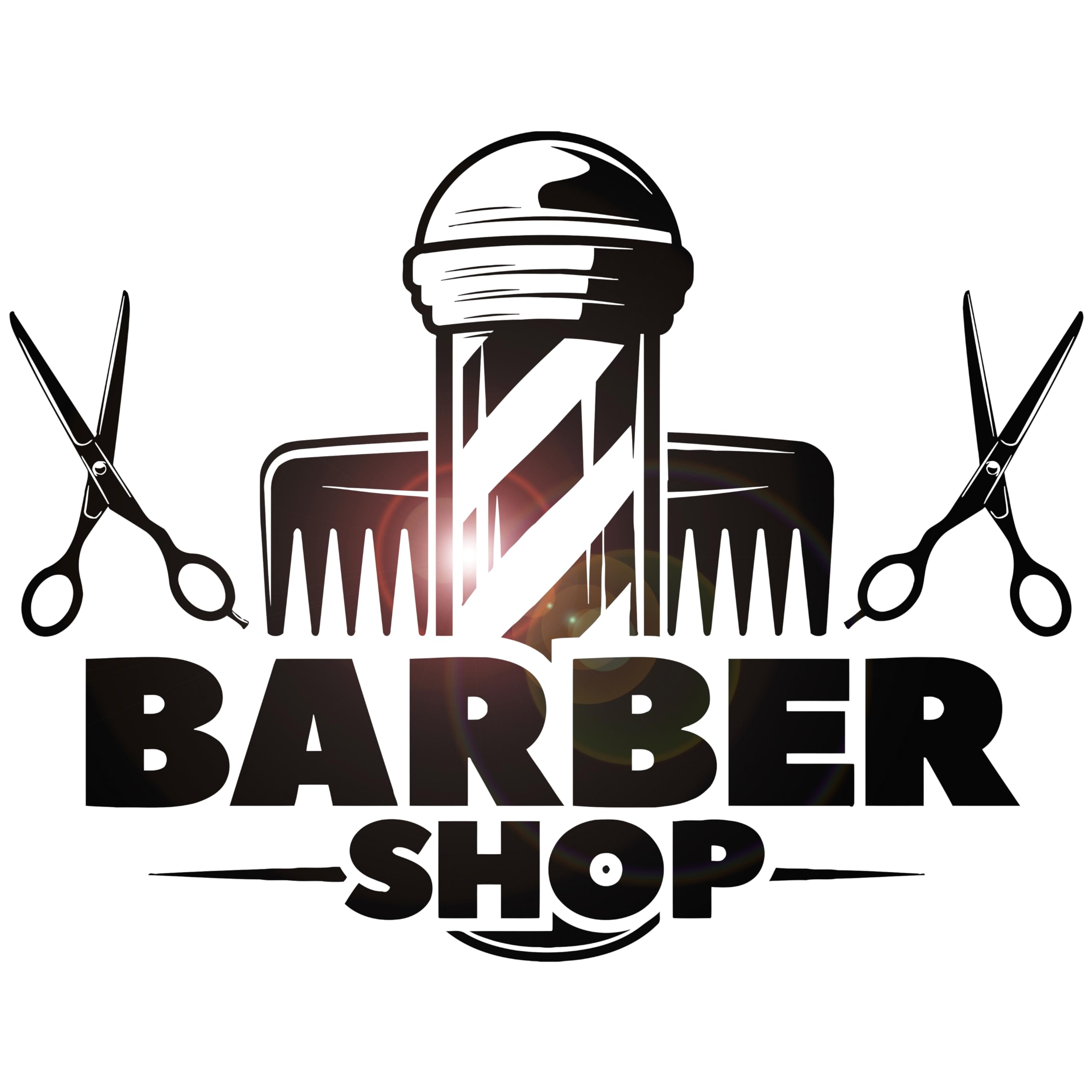 Amazon.com: Vinyl Wall Decal Barber Shop Logo Scissors Comb Men's Style ...