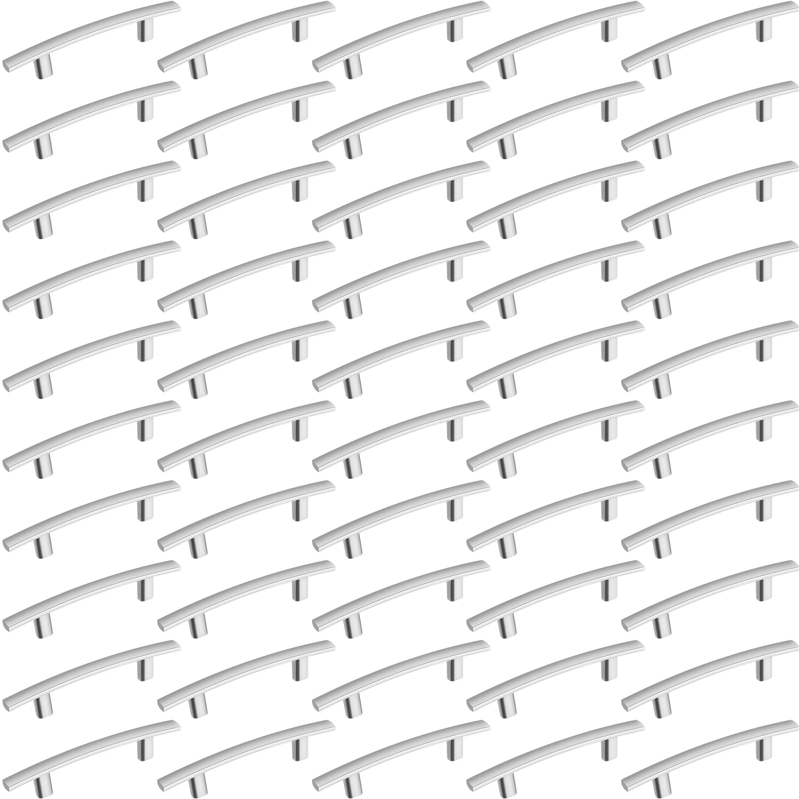 50 Pieces Curved Cabinet Pulls Bulk Brushed Zinc Arch Cabinet Hardware ...