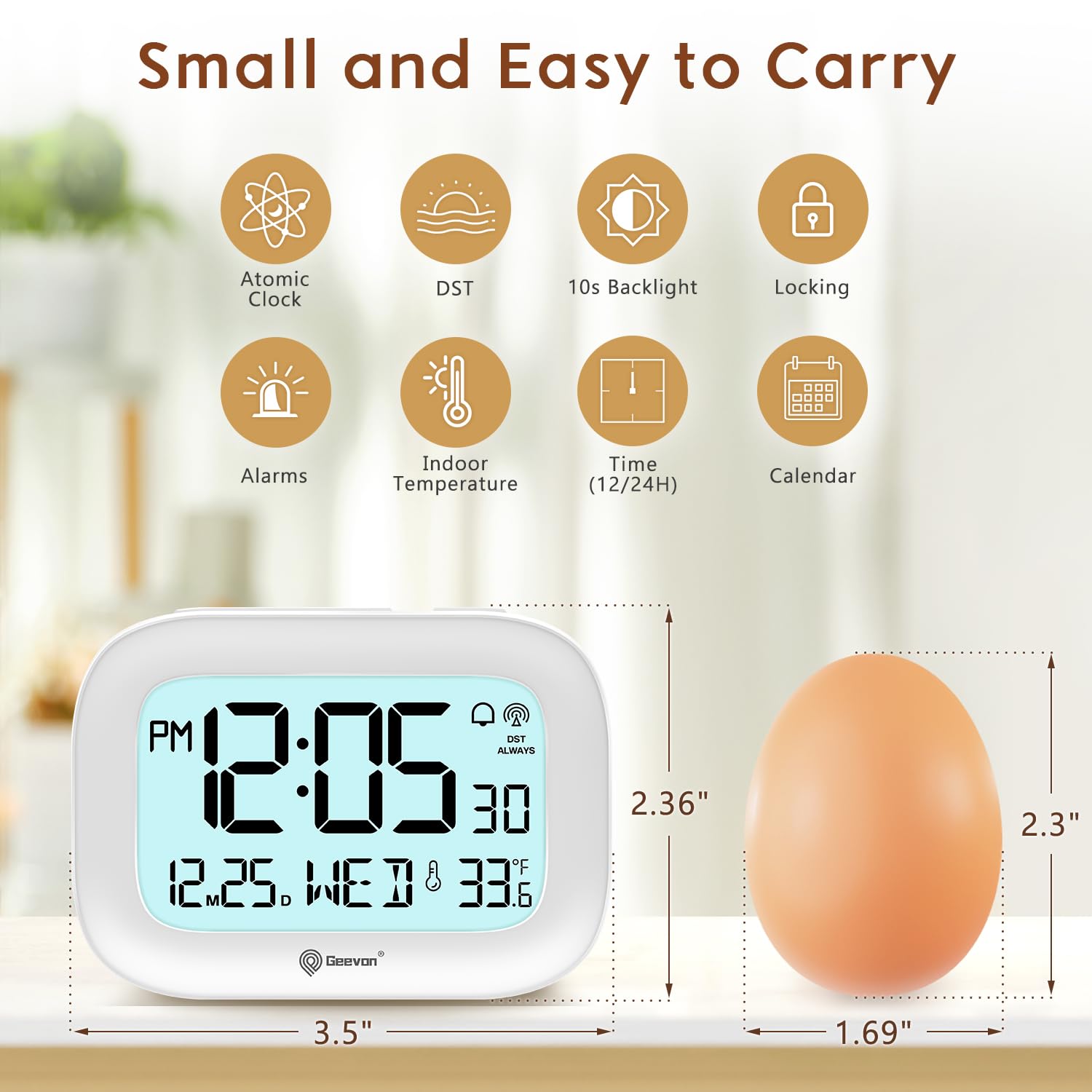 Snapklik.com : Geevon Atomic Alarm Clock For Heavy Sleepers Mini ...