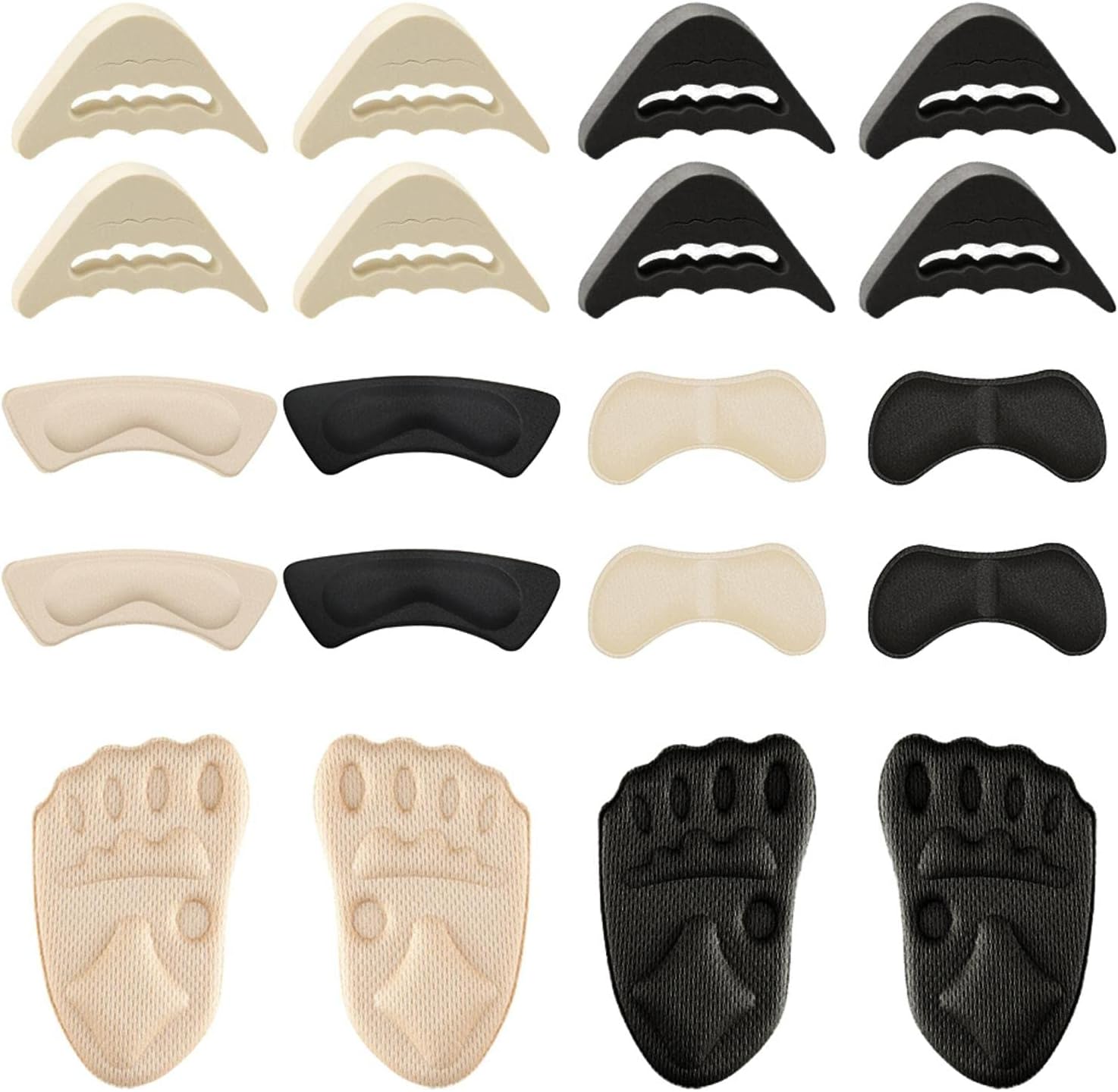10 Pairs High Heel Cushion Pads, Forefoot Pad, Shoe Filler Includes Toe ...