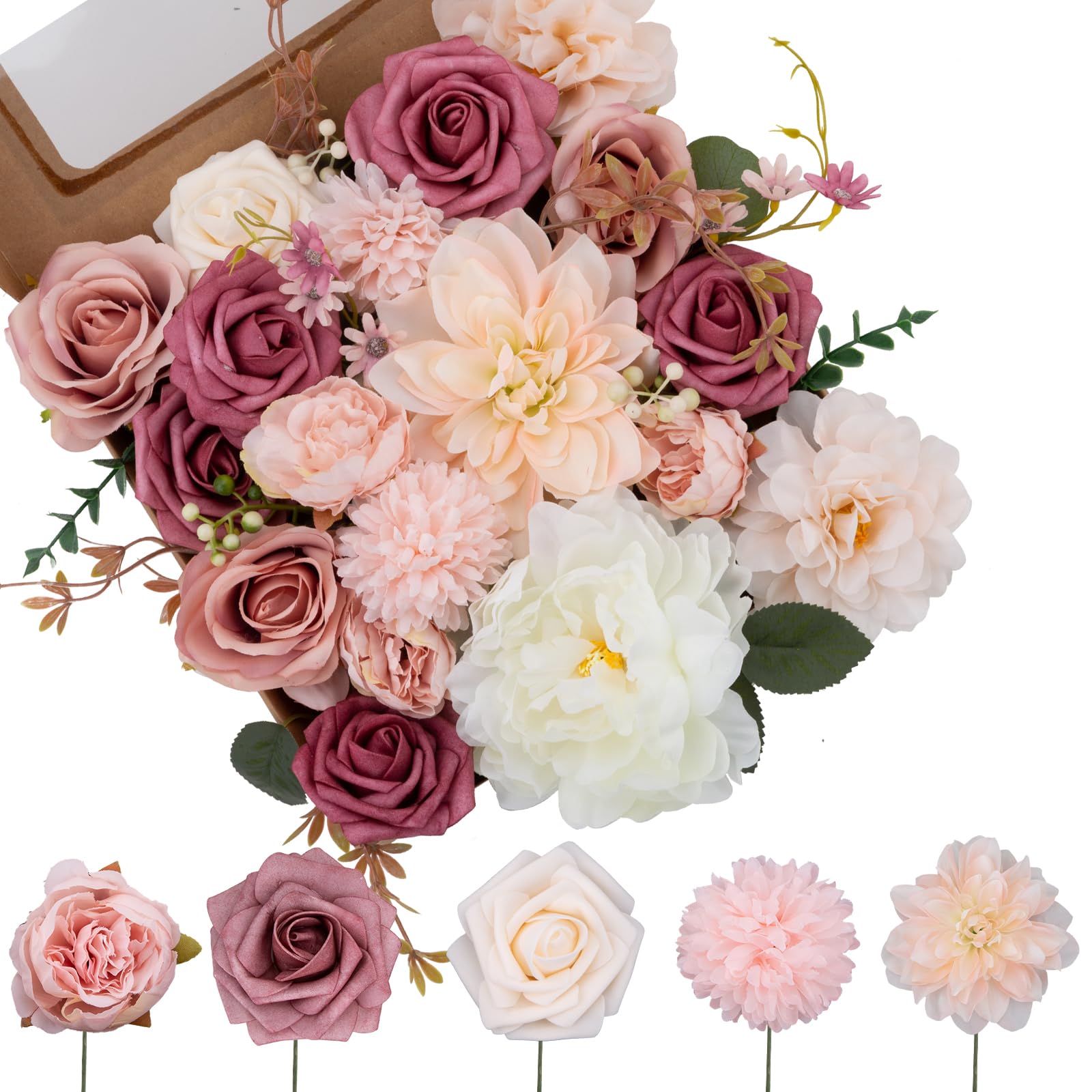 Snapklik.com : SPORTYOUTH Dusty Pink Rose Artificial Flowers Combo ...