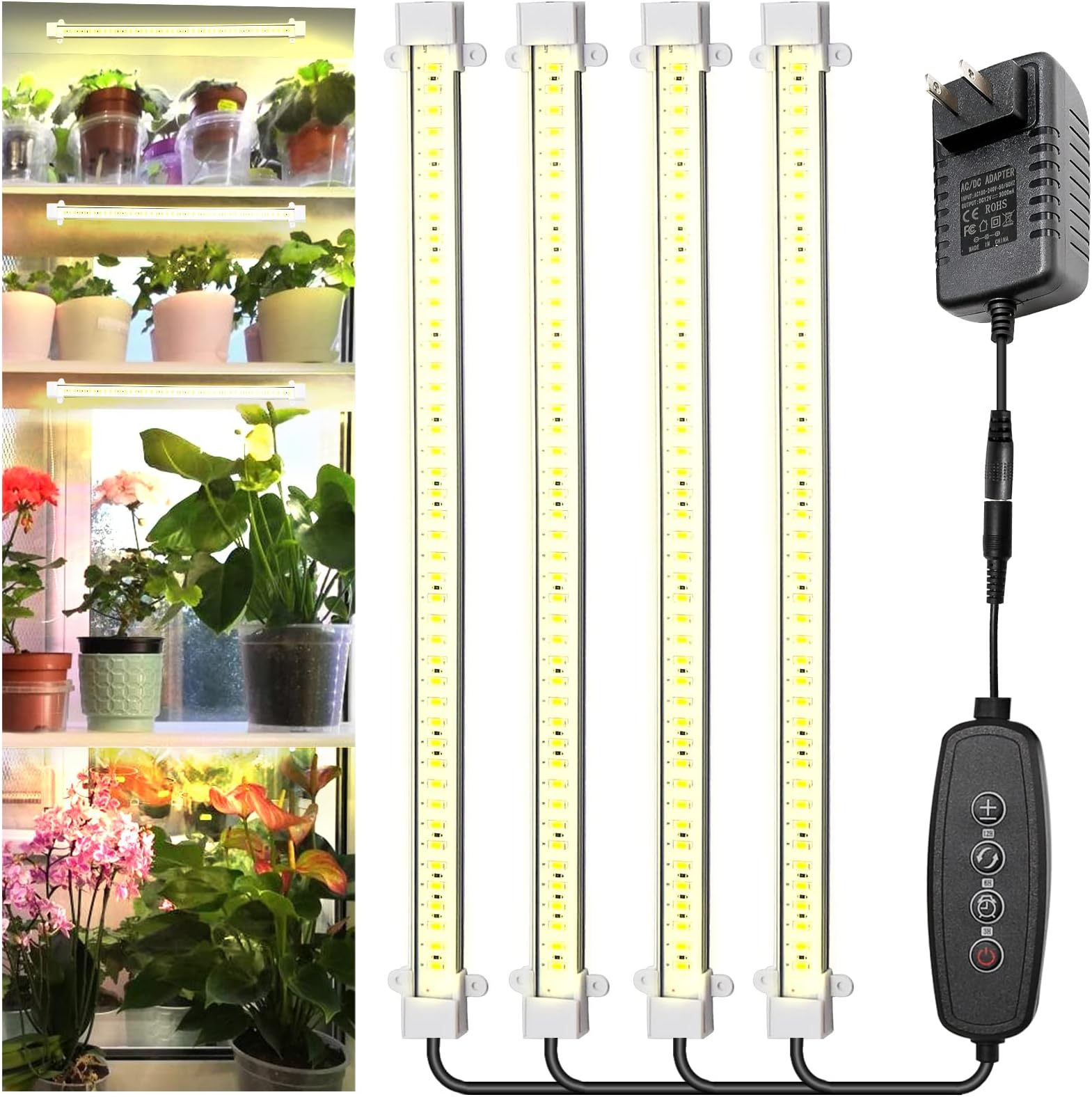 Amazon.com: 4 Pack Grow Lights for Indoor Plants, DC12V LED Grow Light ...