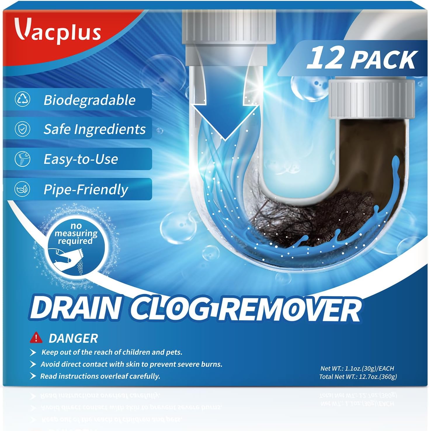 Amazon.com: Drain Clog Remover 18 Packs Fast Acting Drain Cleaner ...