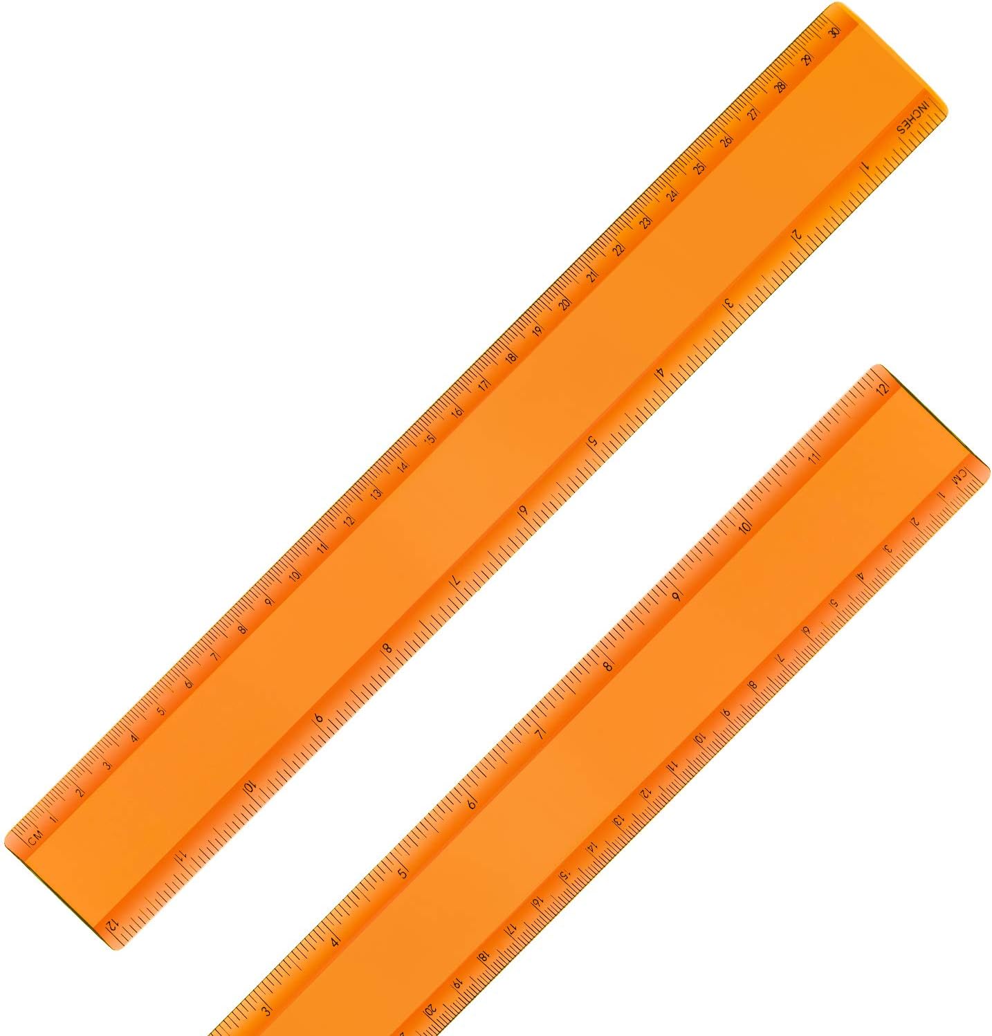 2 Pack Plastic Ruler Straight Ruler Plastic Measuring Tool for Student ...