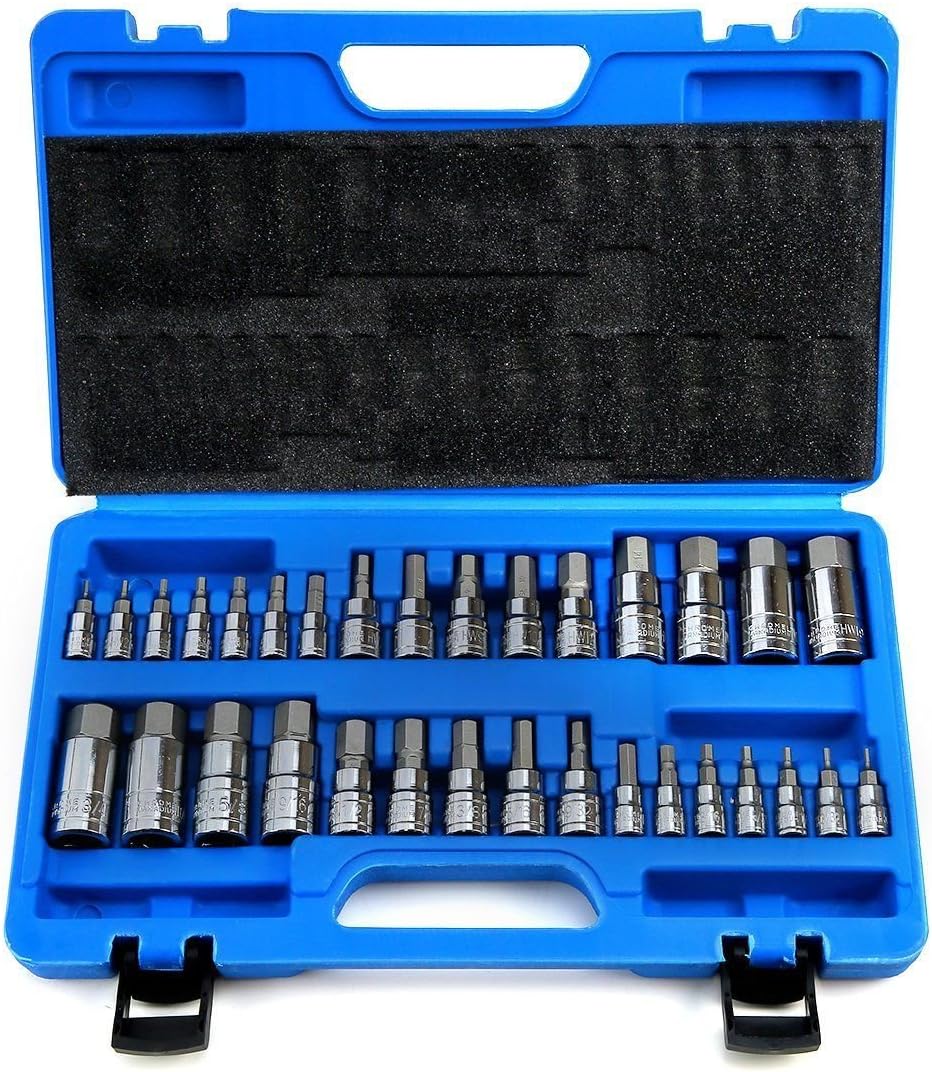 Allen Key Socket Bits 32-Piece Master Hex Bit Socket Set – SAE & Metric ...