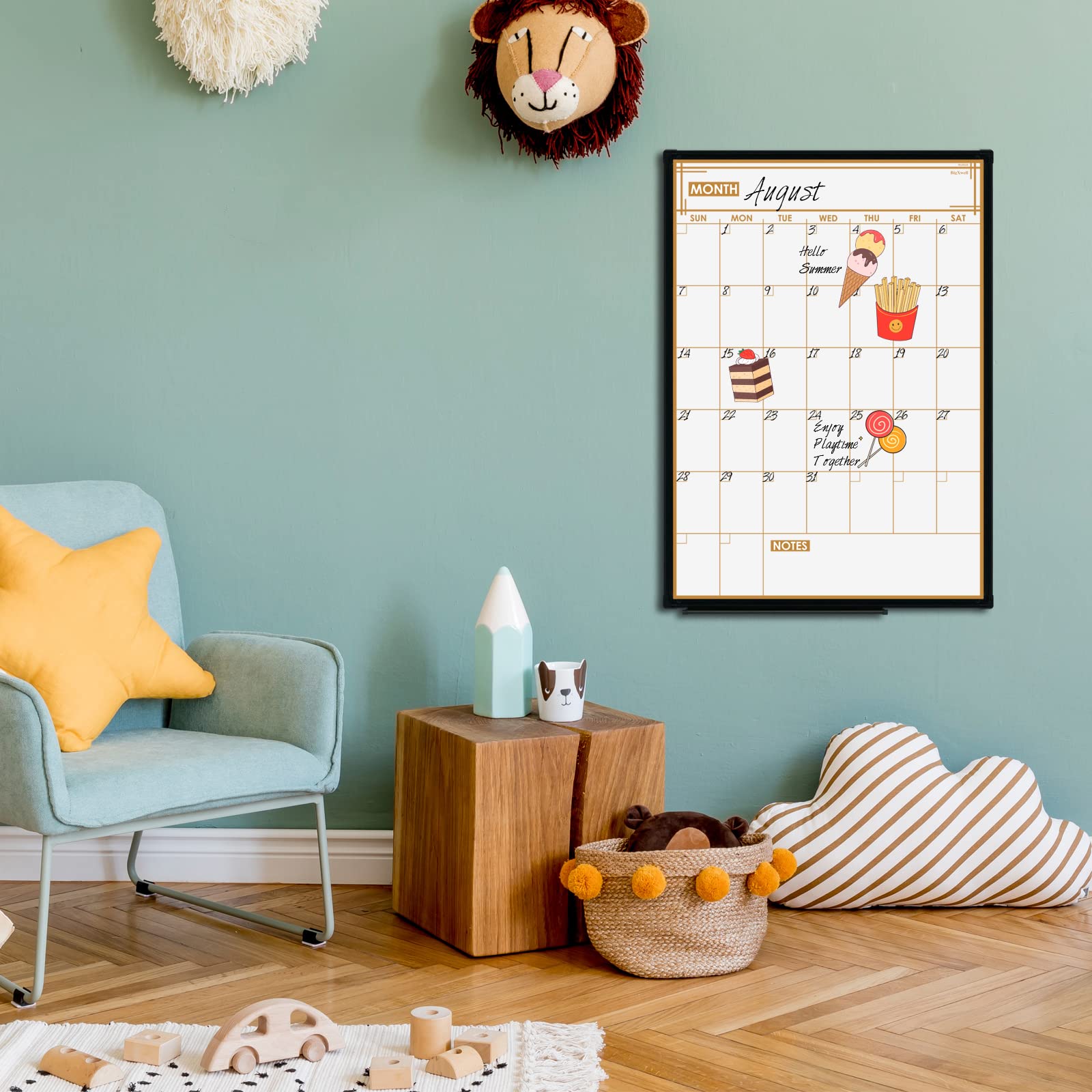 Snapklik.com : BigXwell Magnetic Whiteboard Calendar 24 X 18 Inch, Dry ...