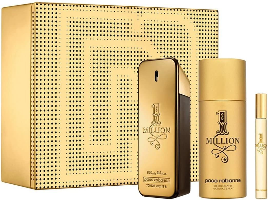 Amazon.com : Men's Perfume Set 1 Million Paco Rabanne (3 pcs) : Beauty ...
