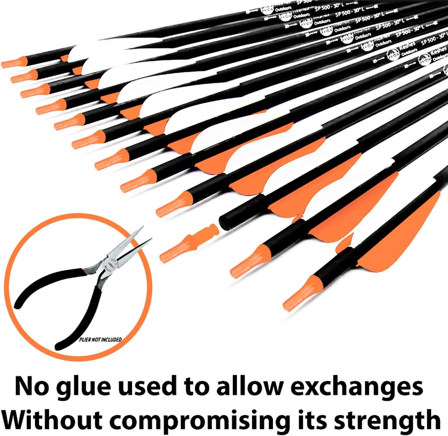 Snapklik.com : KESHES Archery Carbon Arrows For Recurve, Longbow ...