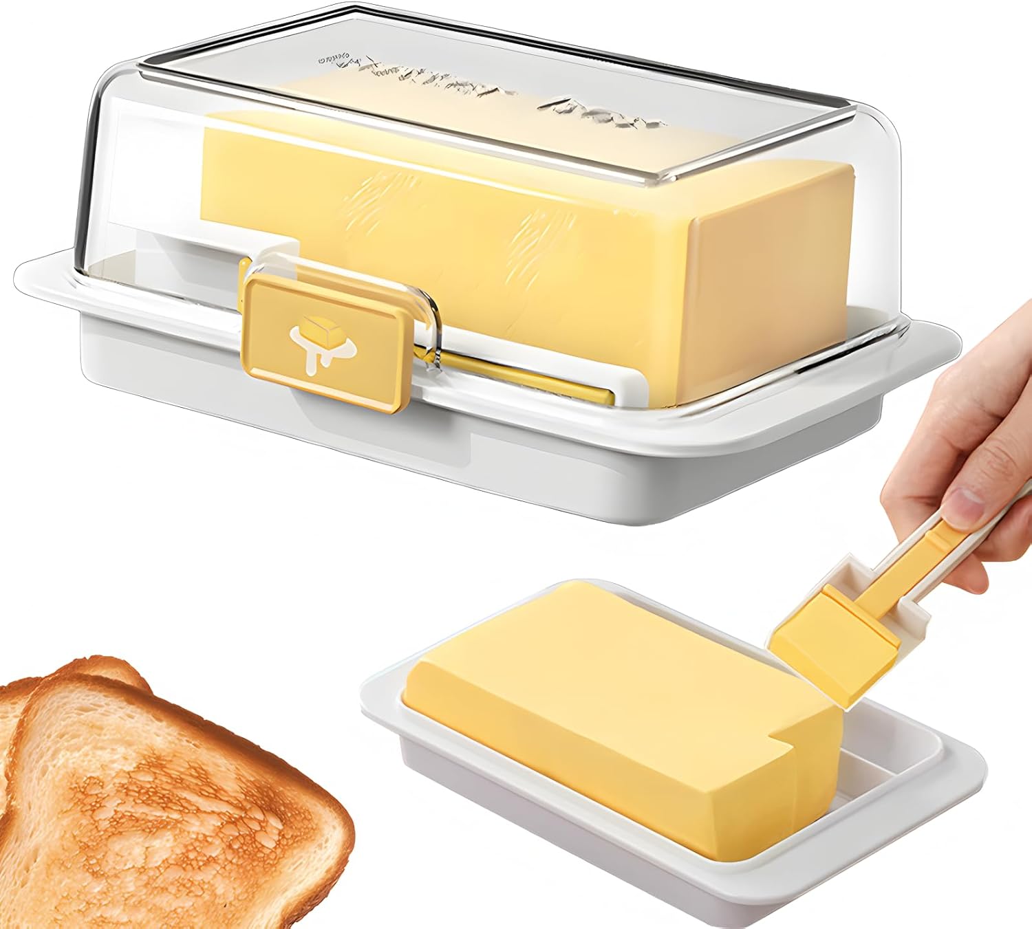 Amazon.com | Butter Dish with Lid for Countertop and Refrigerator Door ...