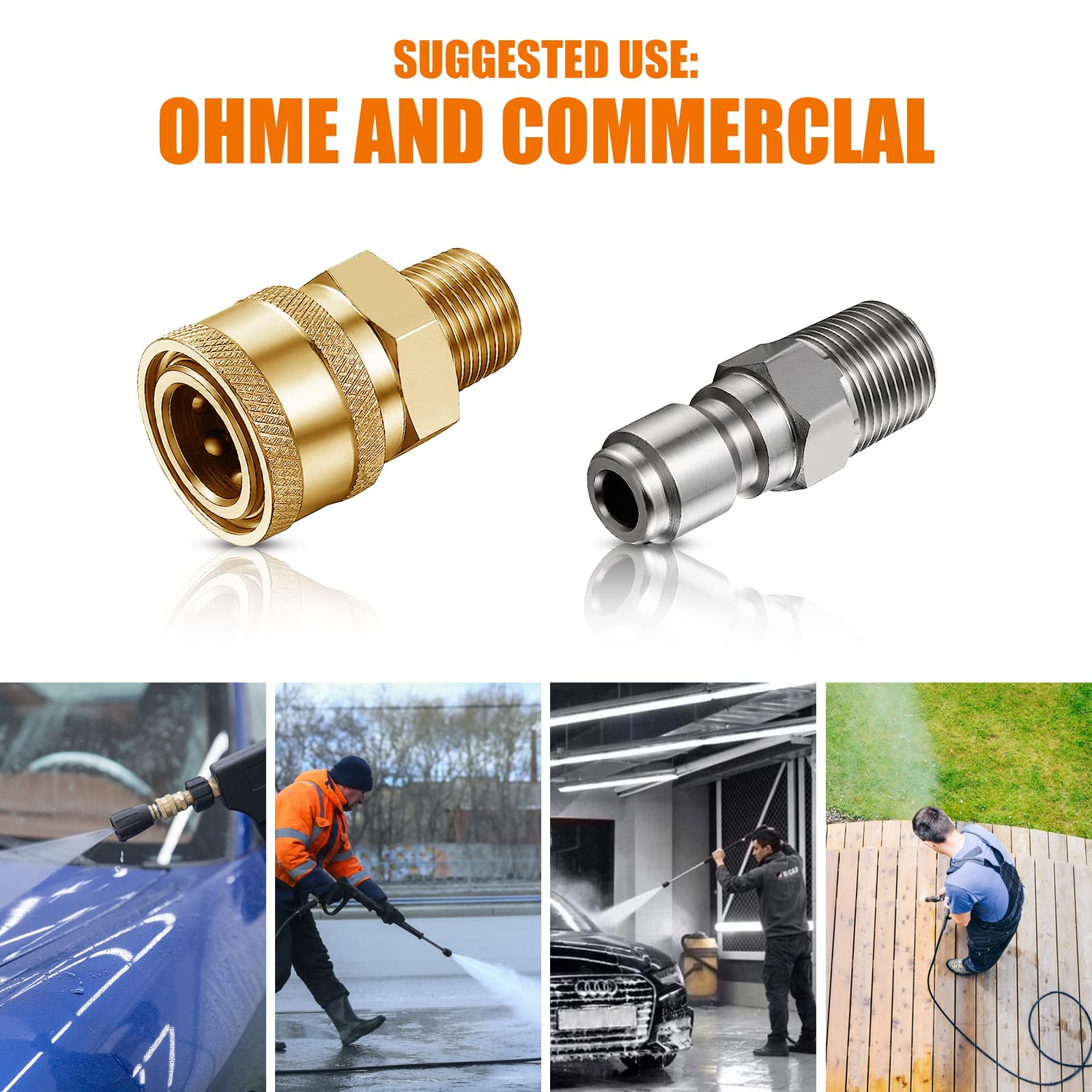 Snapklik.com : 4 Pairs Of NPT 3/8 Inch Male And Female Quick Connector ...