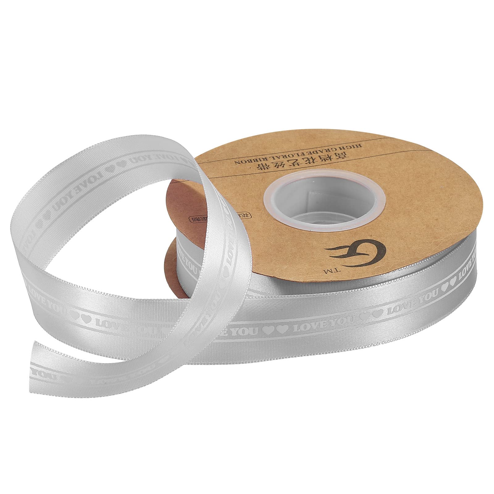 sourcing map 25mm Wide 50 Yard Love You Heart Ribbon Personalized ...