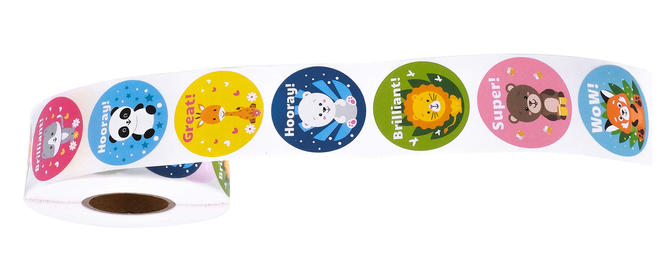1000 Stickers for Kids in A Roll - Teacher Reward Stickers 1.5 Inch ...