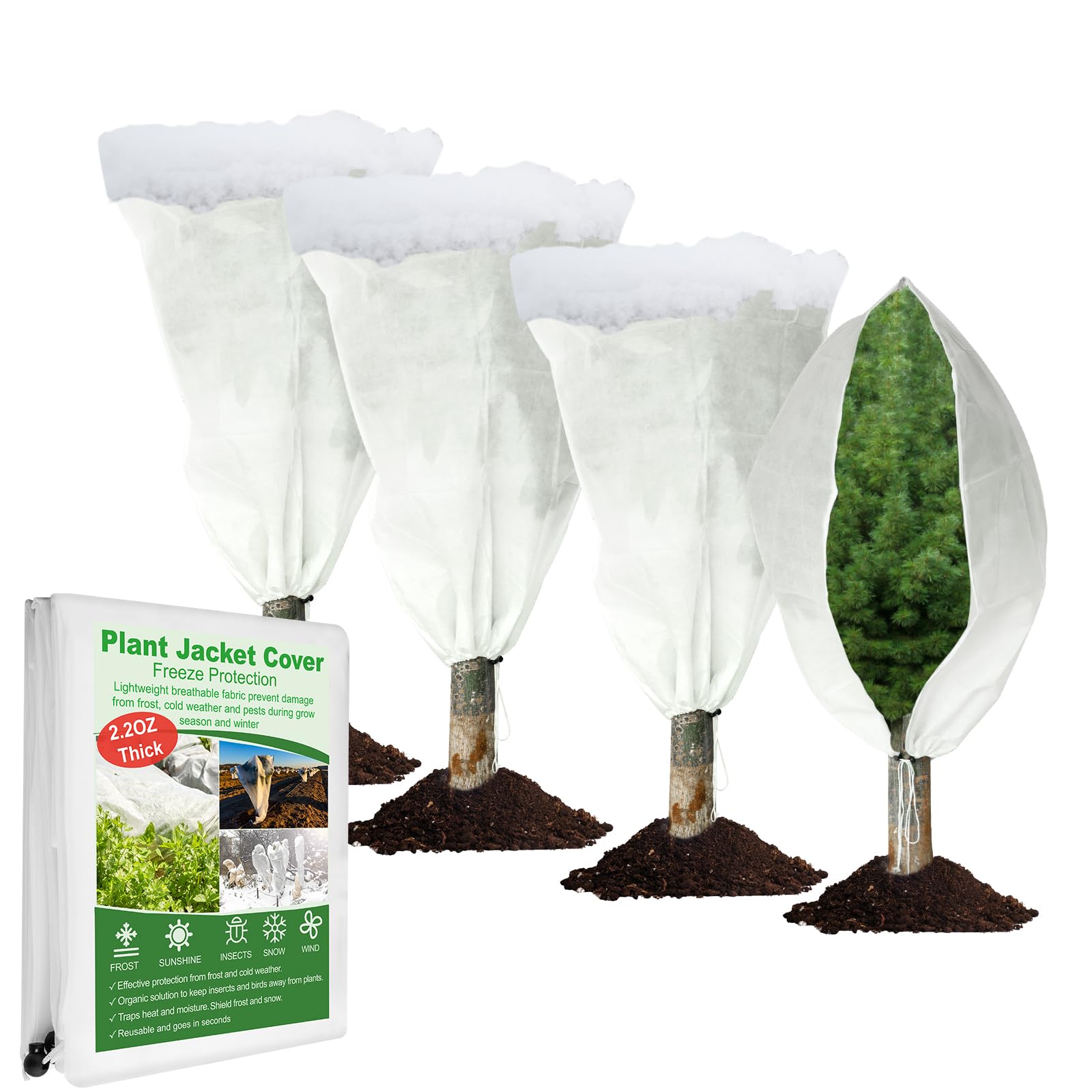 Amazon.com : NONMON 4 Pack Plant Cover Bags - 23.6" x 23.6" 2.2oz Tree ...