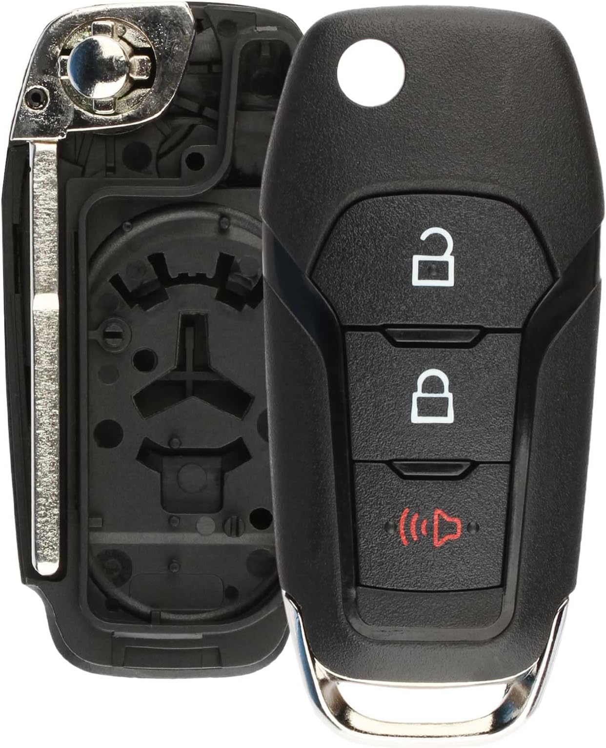 Amazon.com: 2x Remote Start Flip Key Fob Shell Case Replacement for ...