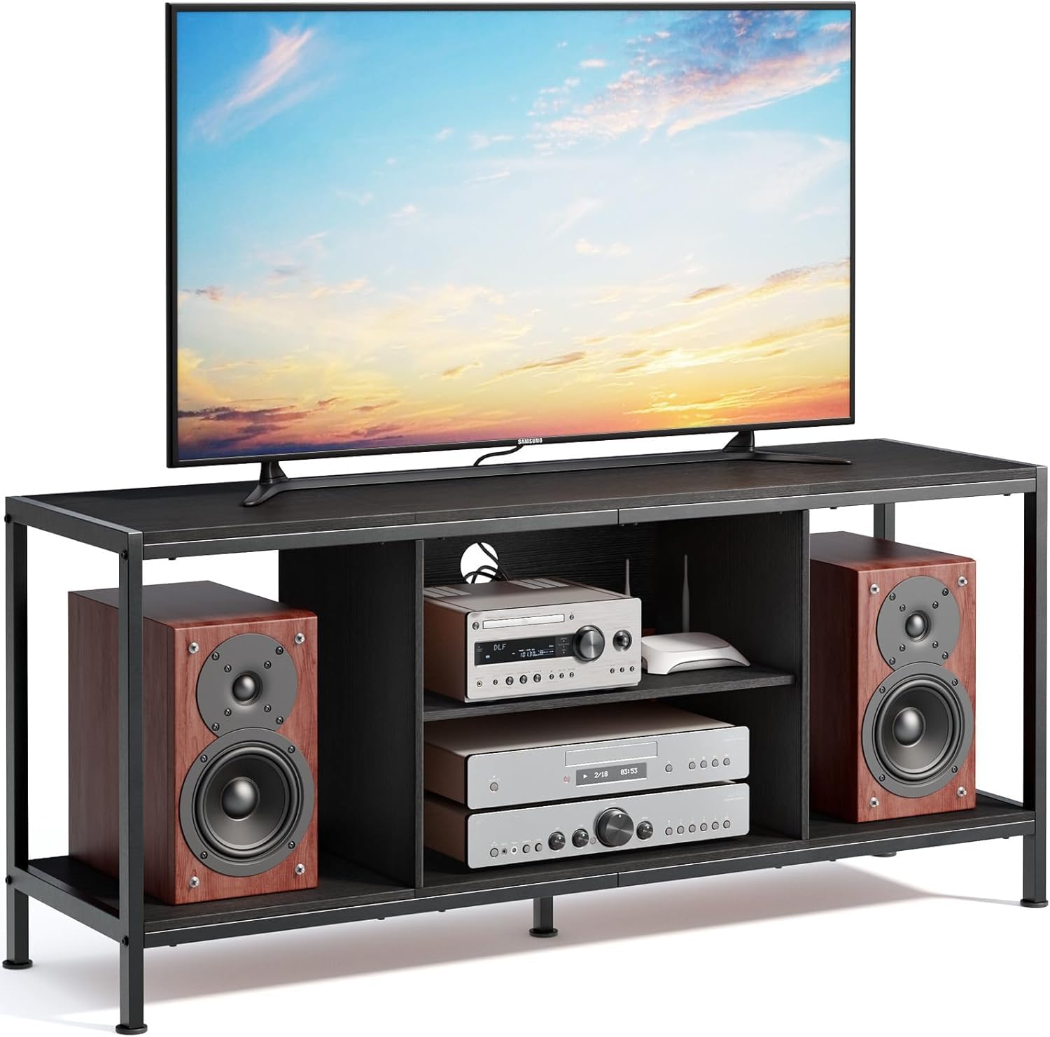Amazon.com: Gizoon TV Stand for TV up to 65 Inch with Open Shelves, 3 ...
