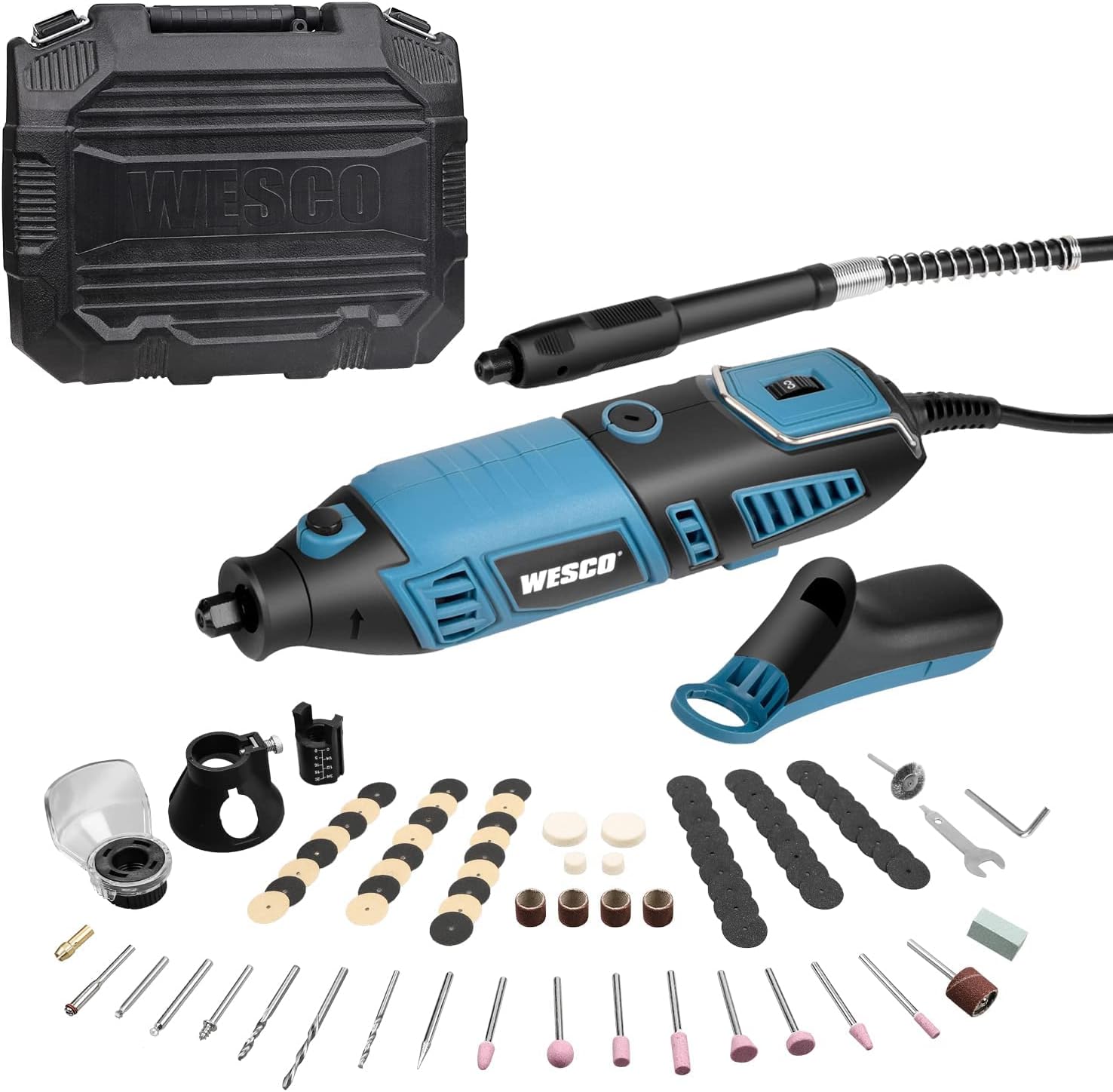 WESCO 160W Rotary Tool, Mini Drill Kit with Flexible Shaft, Variable ...