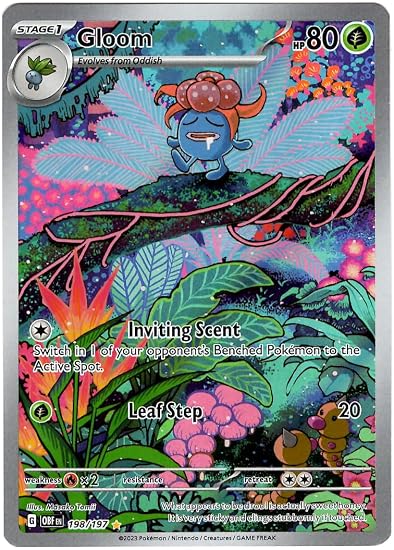 Amazon.com: Pokemon - Gloom 198/197 - Obsidian Flames - Illustration ...