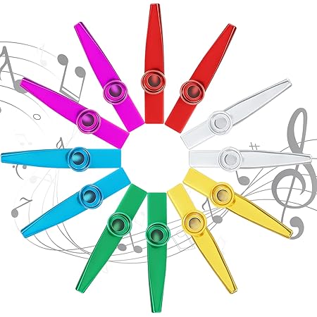 Amazon.com: 24 Pcs Metal Kazoo 6 Colors Kazoos with Lanyards Musical ...
